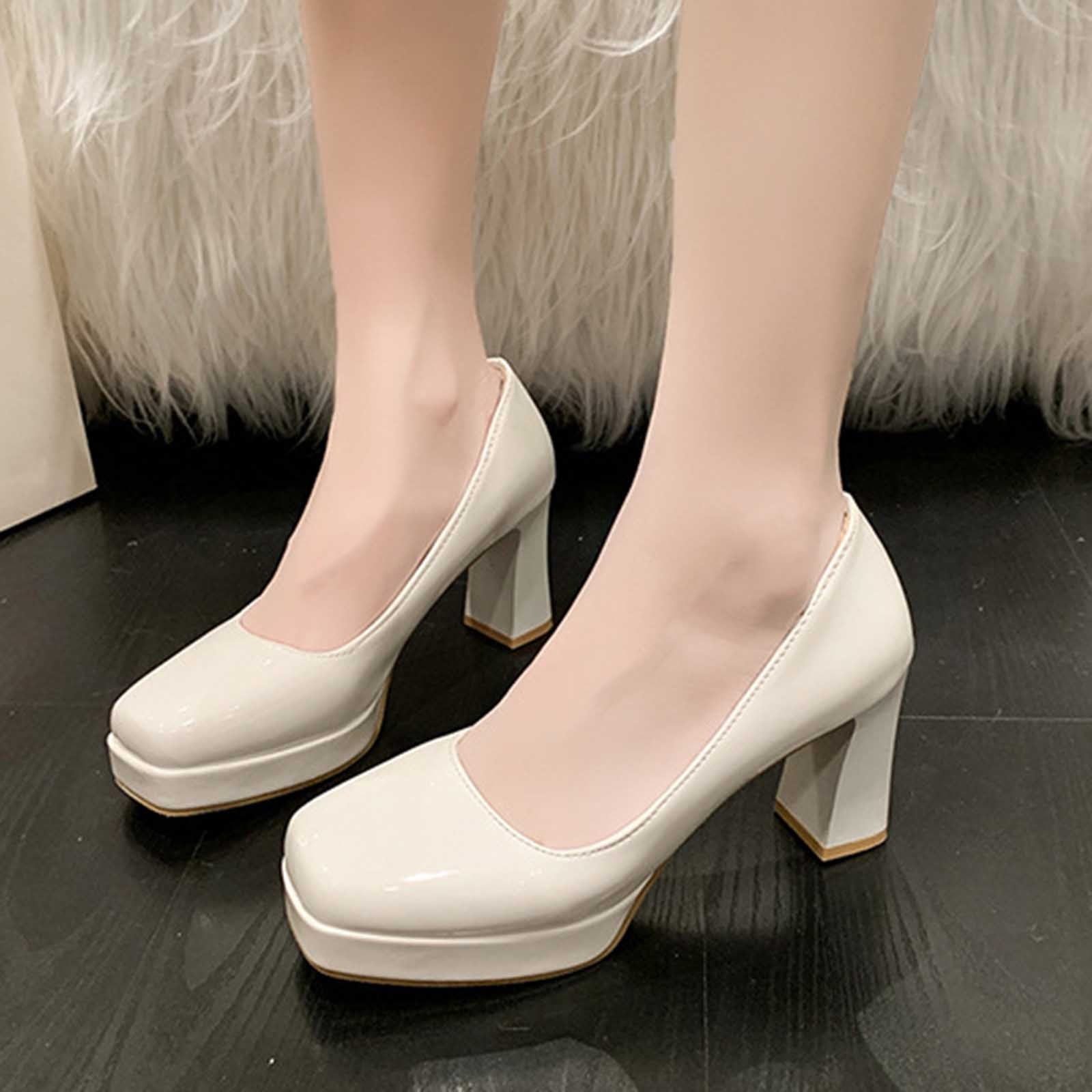 Jacenvly 2024 New Women's Plus-Size Fashion Solid Color Table Work Shoe ...