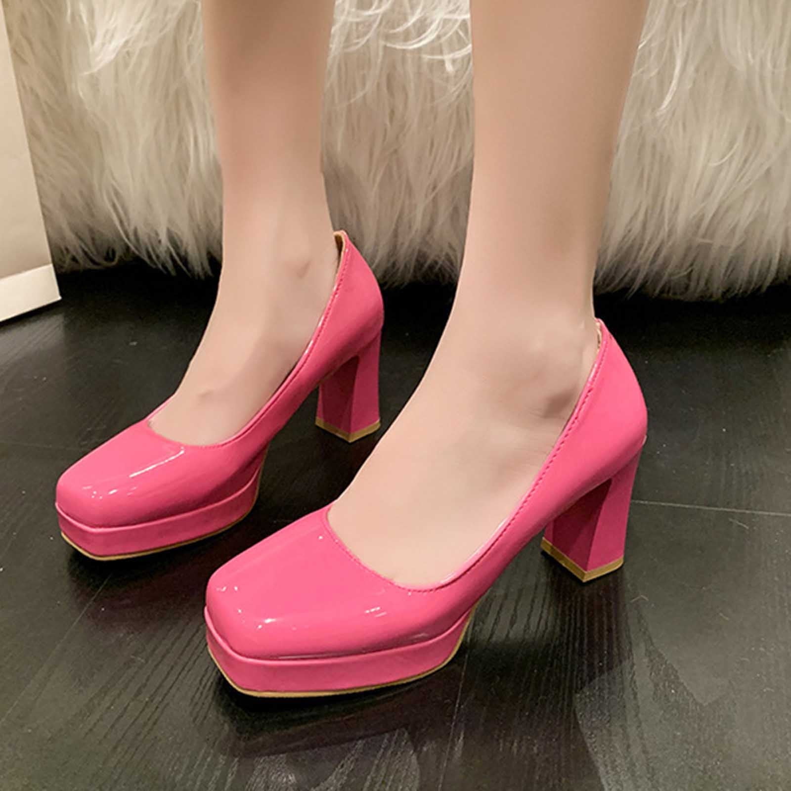 Jacenvly 2024 New Women's Plus-Size Fashion Solid Color Table Work Shoe ...