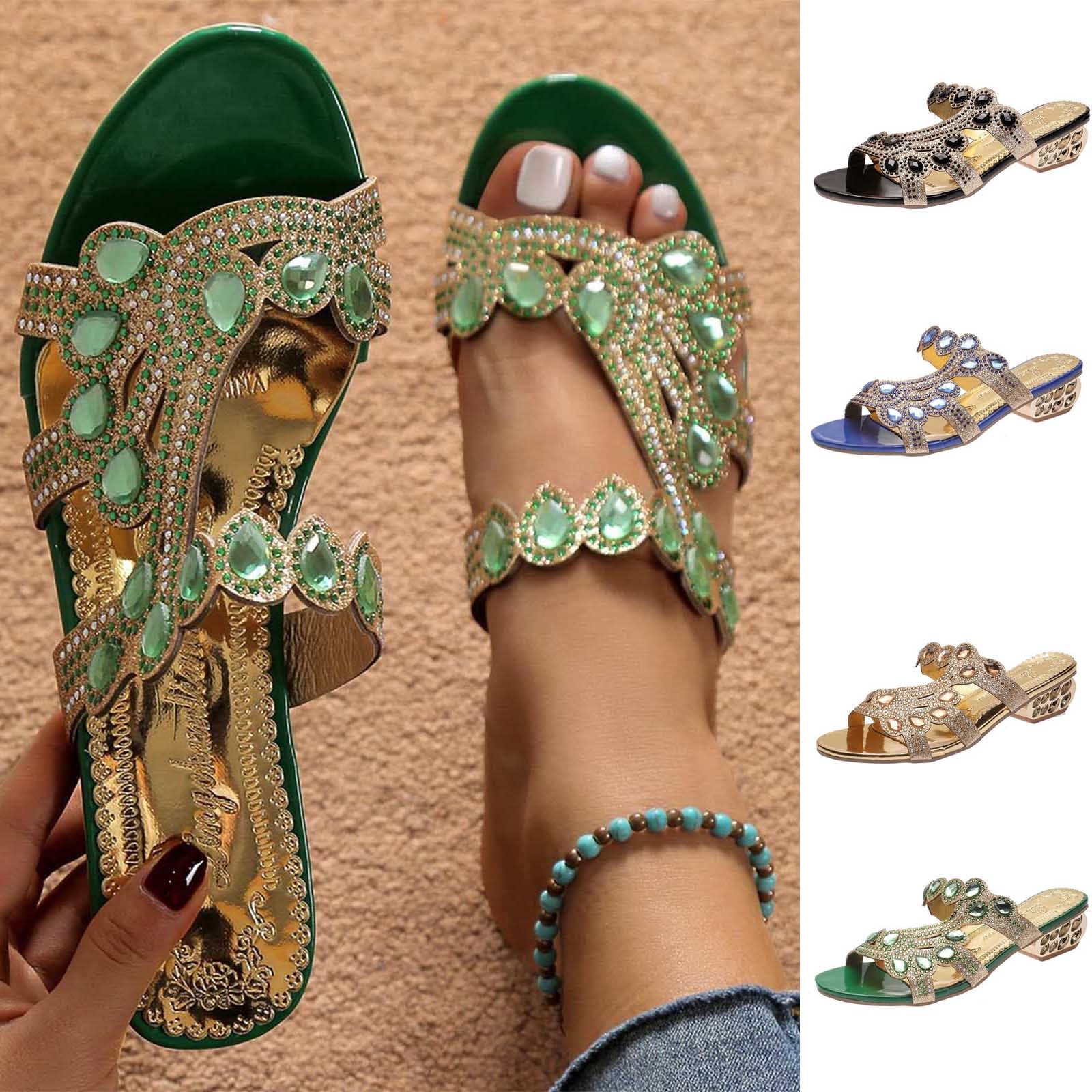 Jacenvly 2024 New Women's Summer New Rhinestone Color Diamond One Line ...