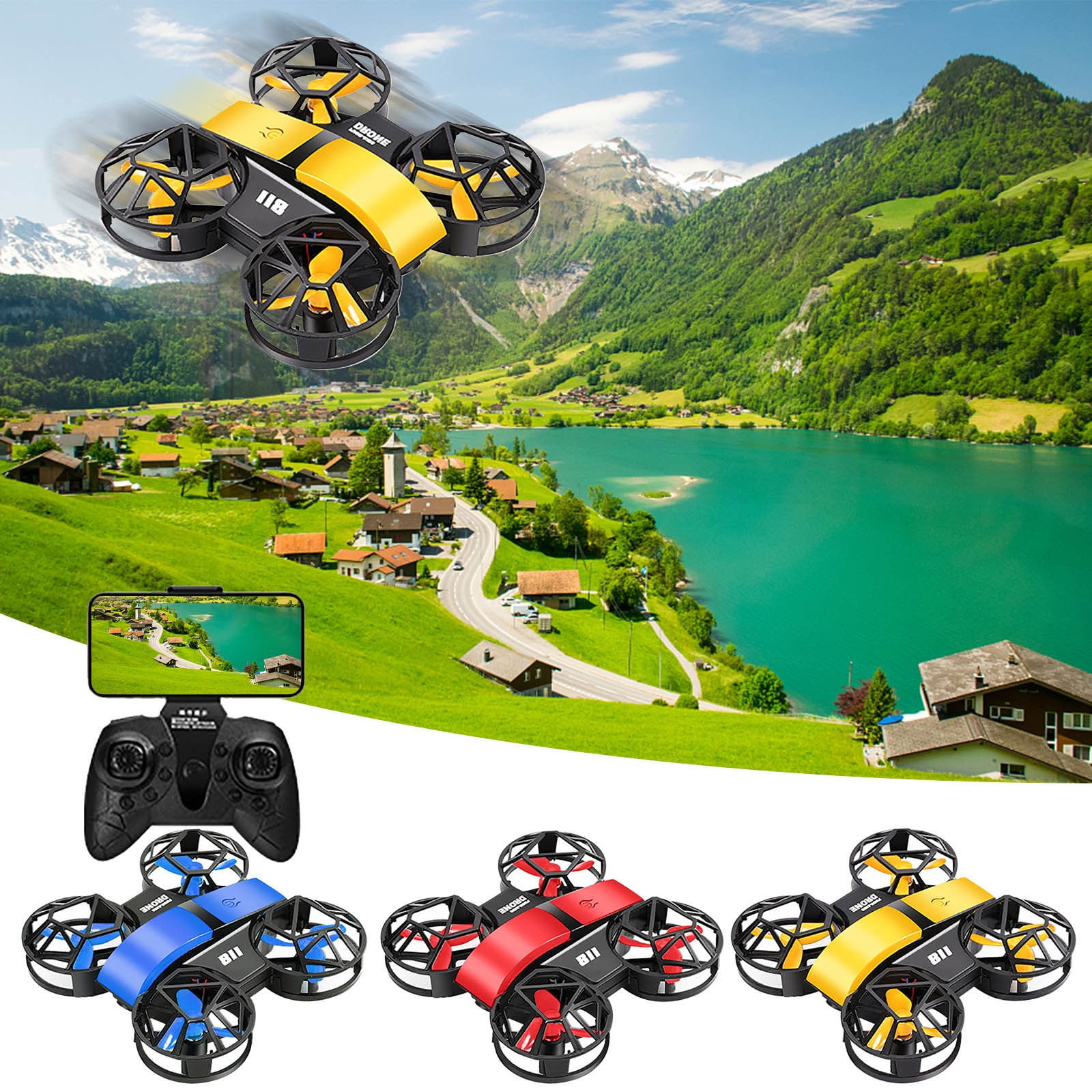 Jacenvly 2024 Toys For Ages 5-7 Mini Aerial Drone Remote Controlled ...