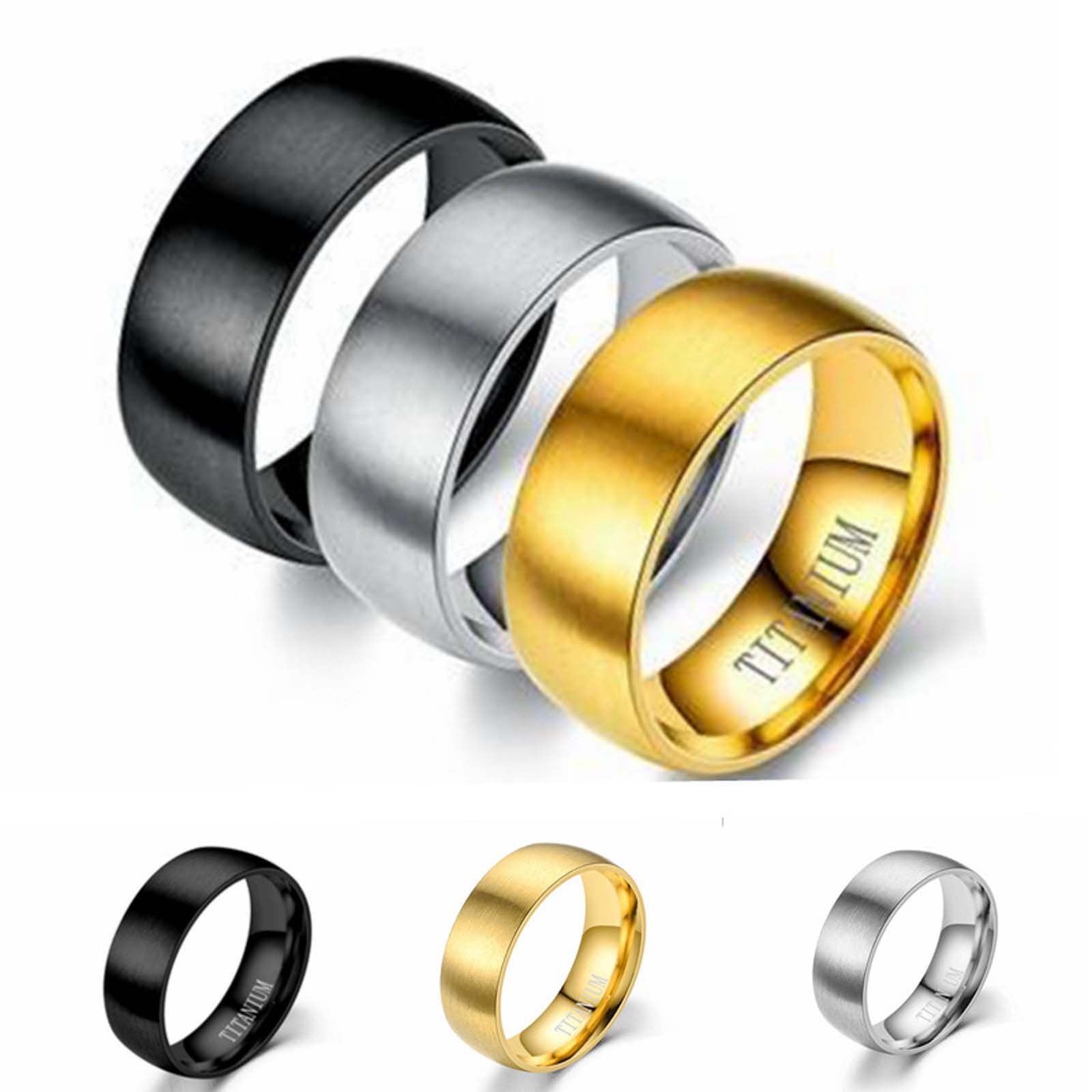 Jacenvly 2024 Wedding Ring Sets Titanium Titanium Steel Frosted ...