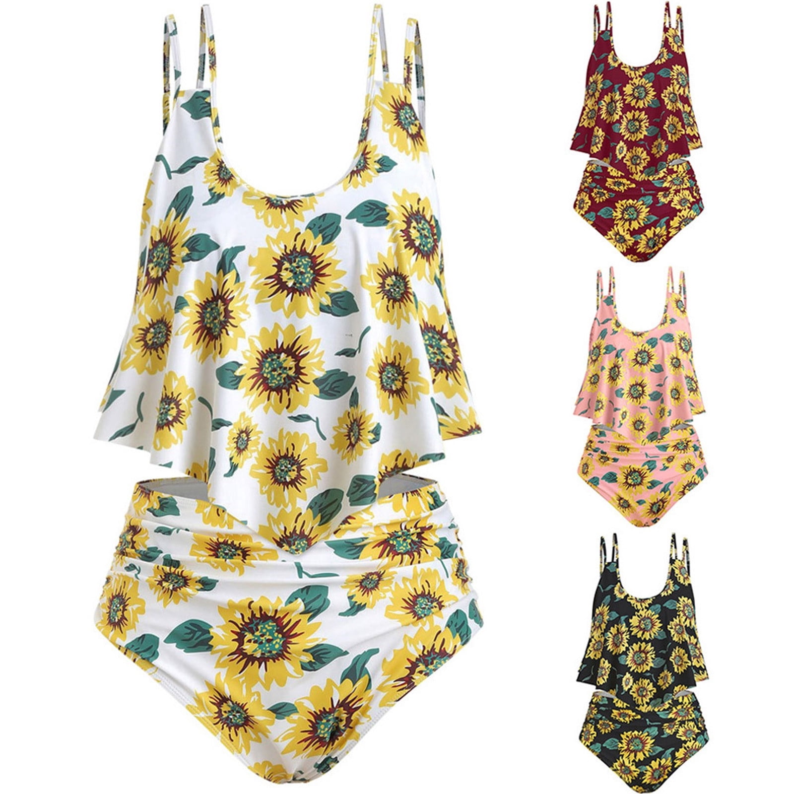 Jacenvly 2024 Womens Tankini Swimsuits 2 Piece Clearance Breathable ...