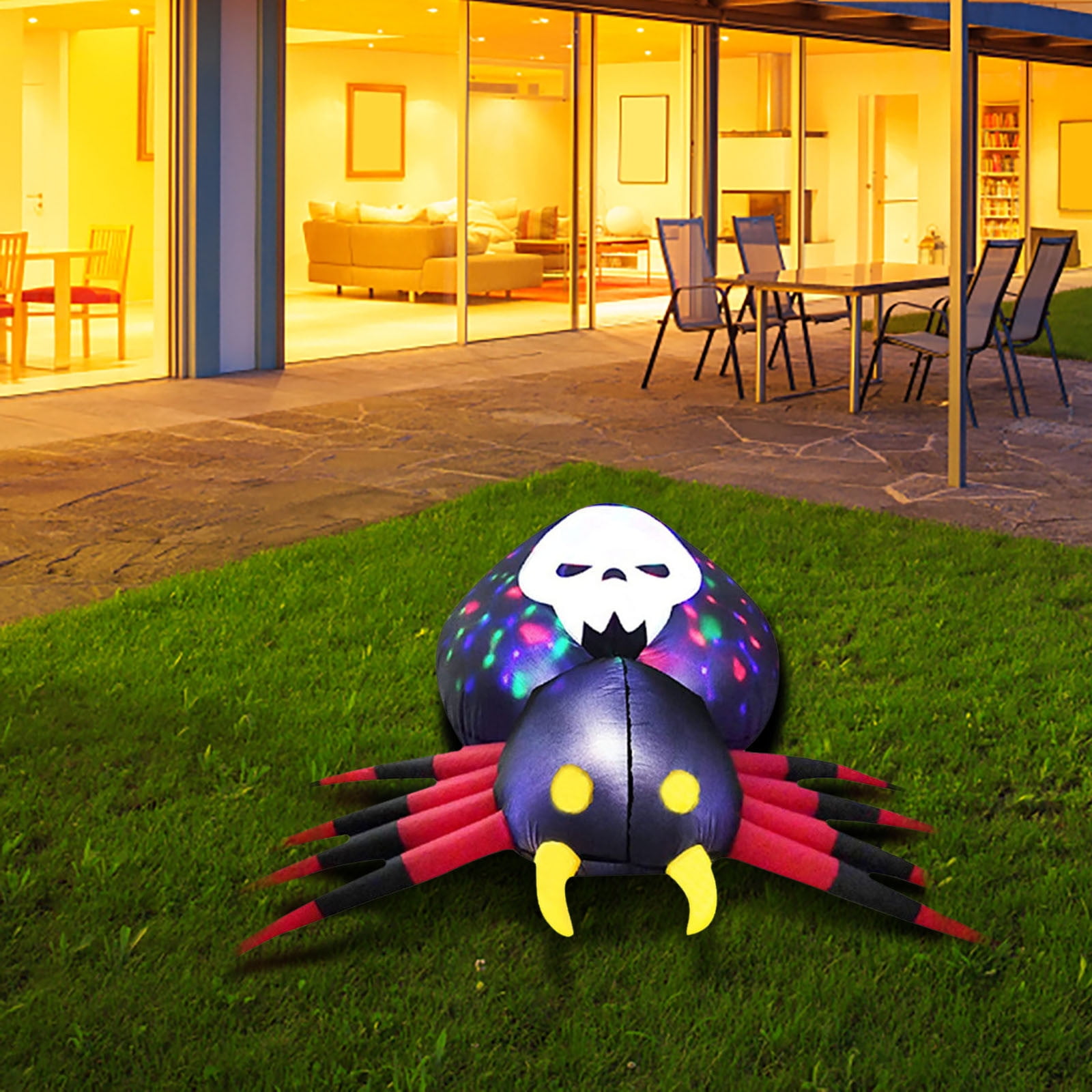 Jacenvly 63 Inch Wide Halloween Inflatable Magical Lighted Spider Yard ...