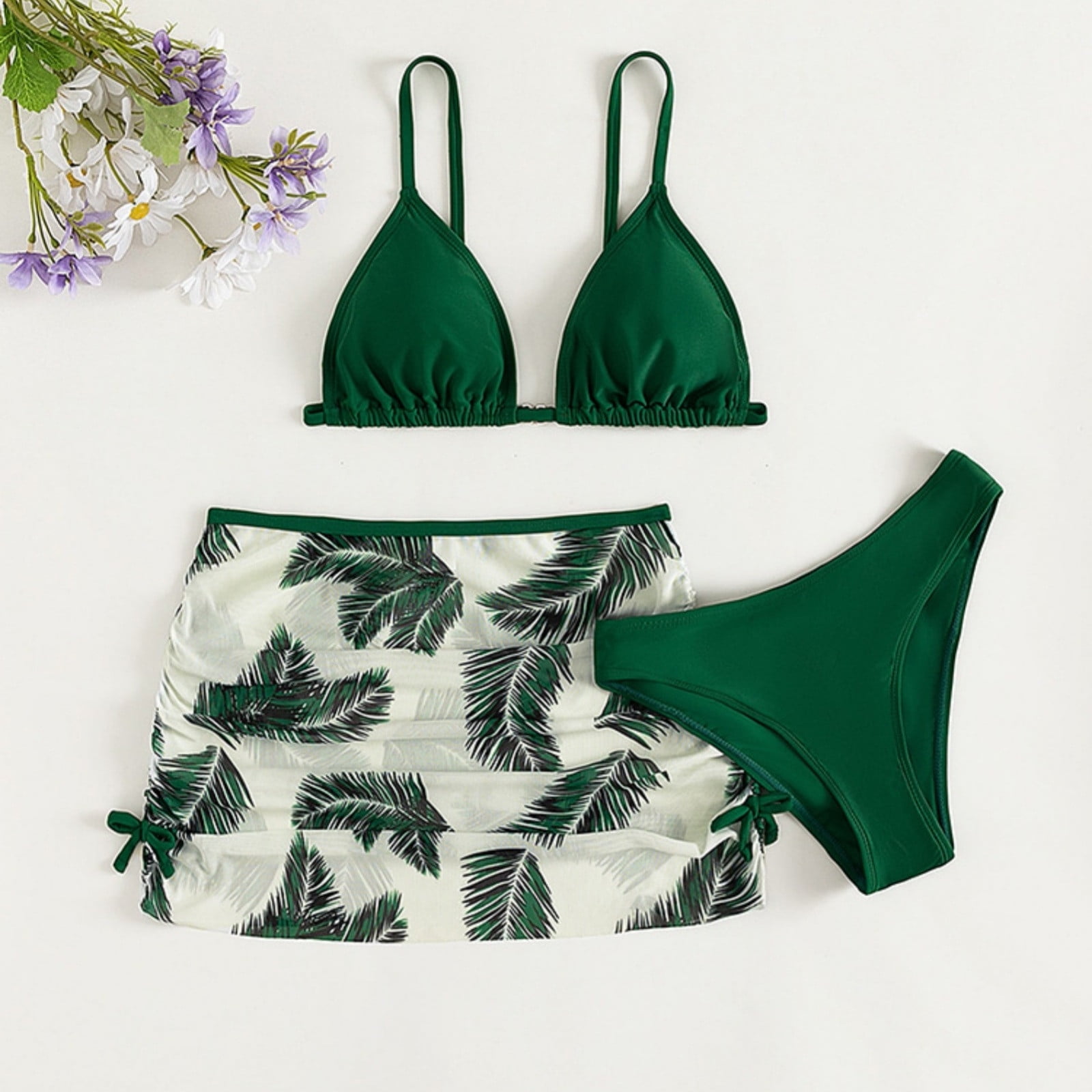 Jacenvly Baby Swimwear 3 Pieces Clearance Soft Satiny Girls Swimsuit 3 ...