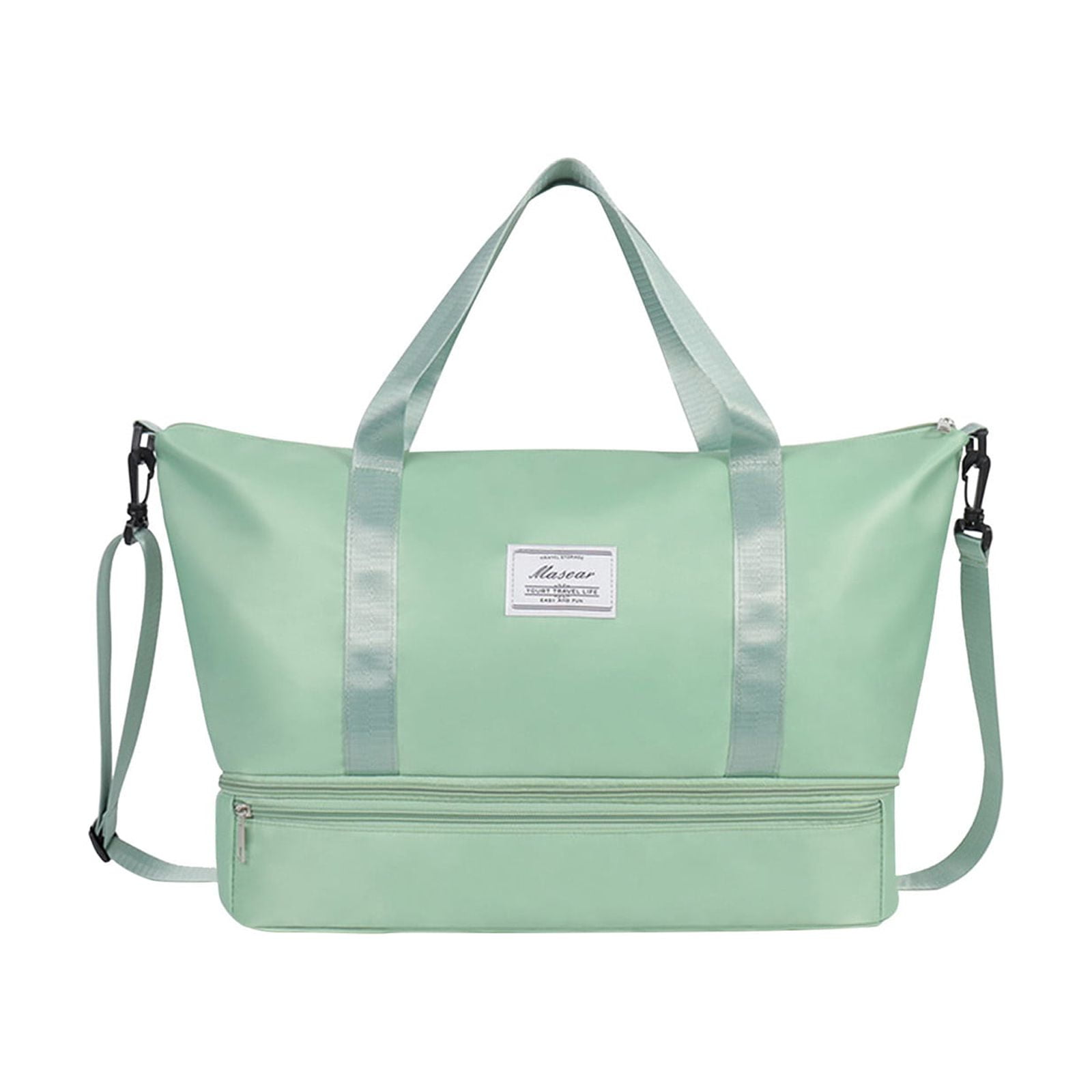 Jacenvly Bags Women Foldable Shoe Compartment Travel Bag Short Distance ...