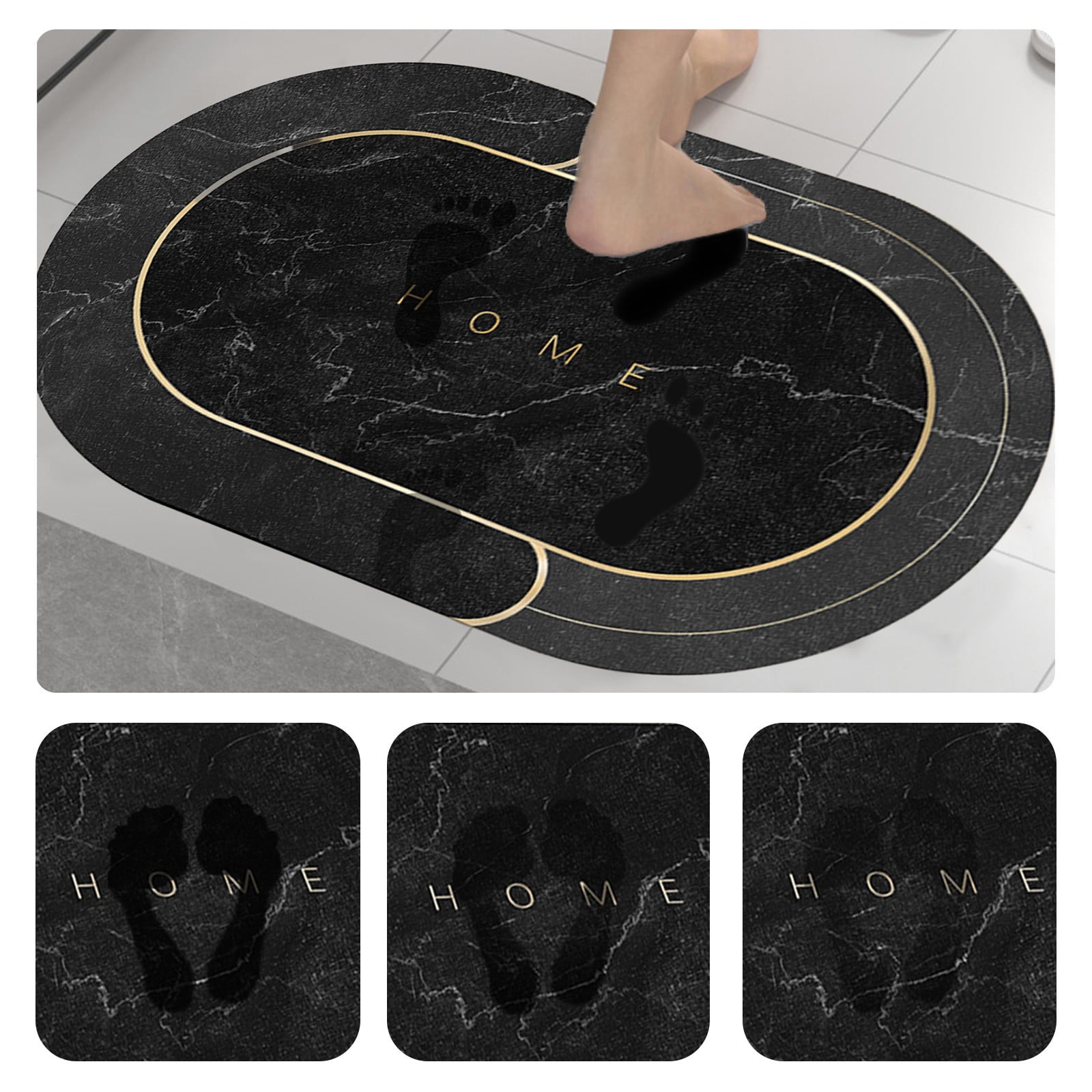 Jacenvly Bath Rug Super Absorbent Quick Dry Rubber Backing Non Slip ...