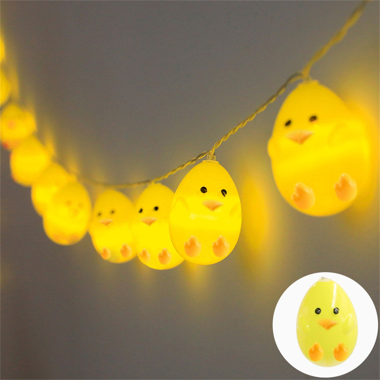 Jacenvly Battery Operated Christmas Lights Easter Decorations Yellow ...