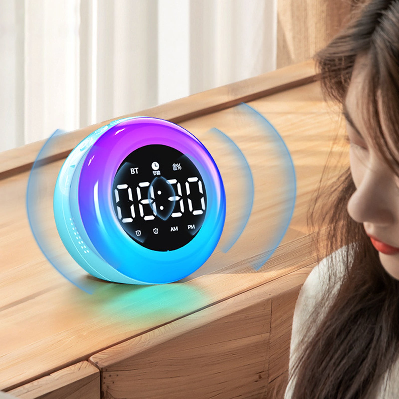 Jacenvly Black technology Led Electronic Bedroom Alarm Clock 12/24 ...