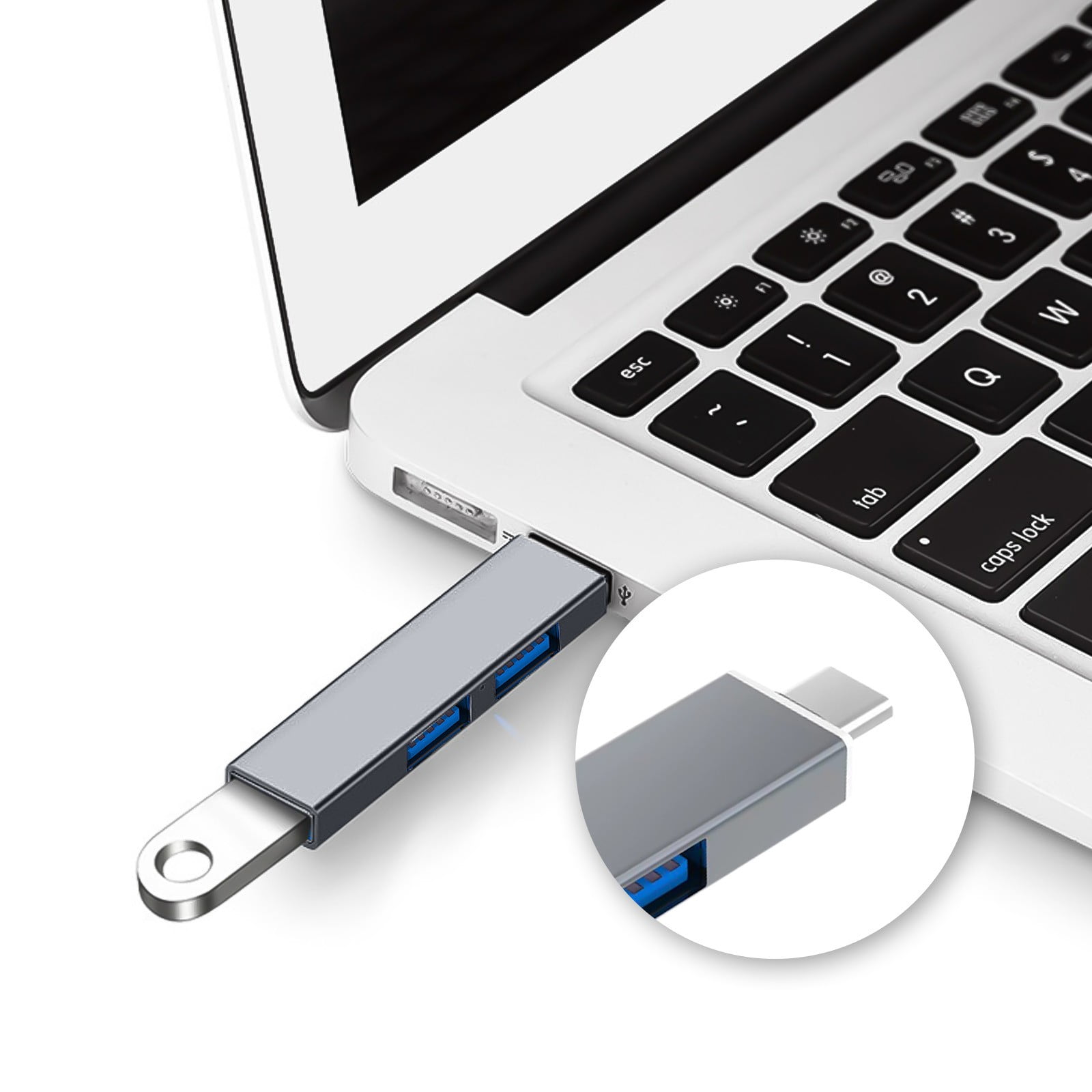 Jacenvly Black technology Mini Type-c Hub Extensions, 3 Port USB , Type ...