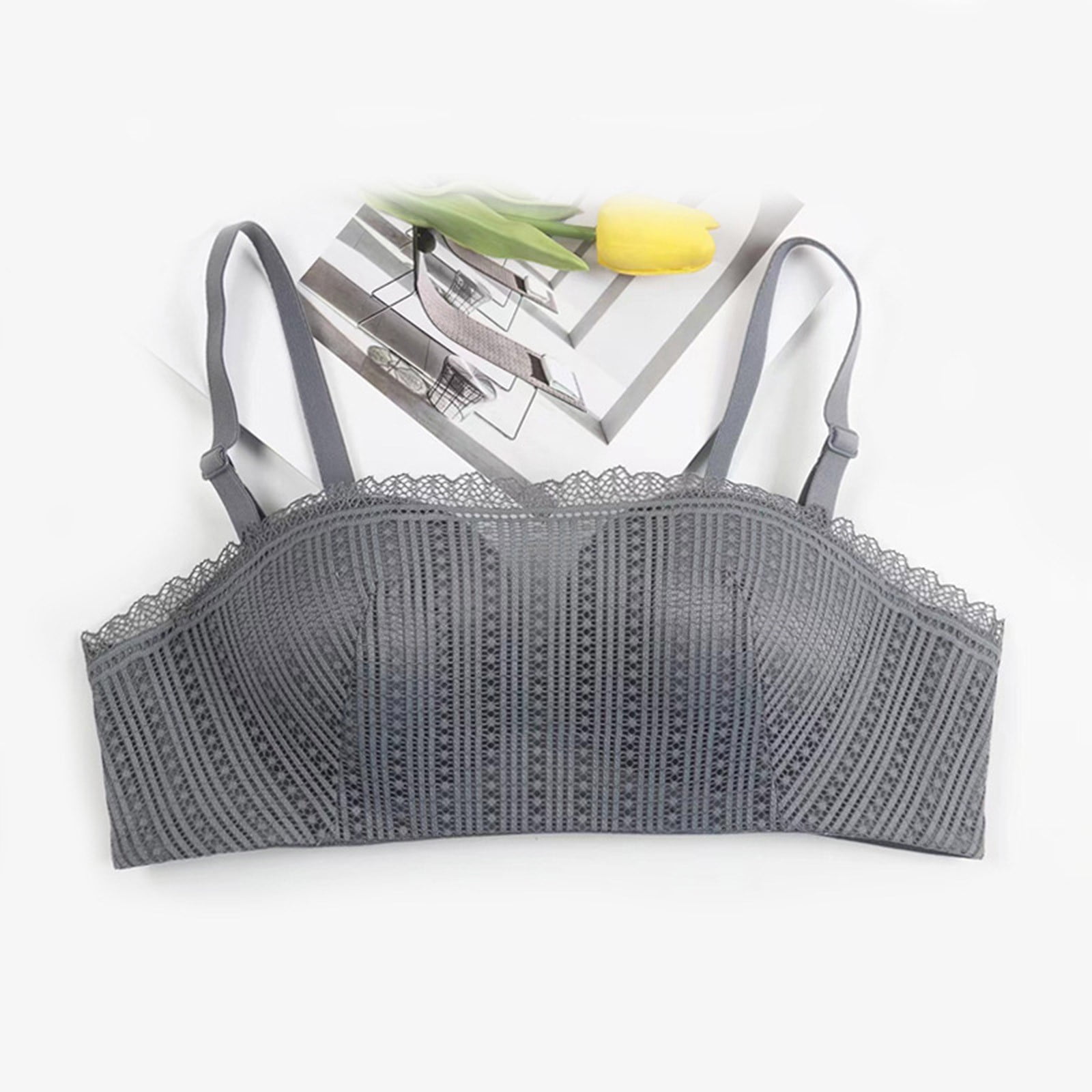 Jacenvly Bras for Women Solid Elastic Soft Cotton Bralettes for Women ...