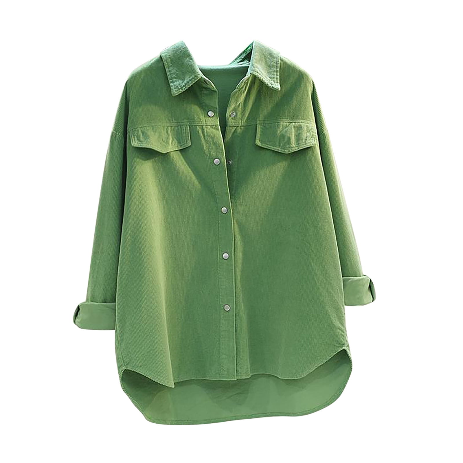 Jacenvly Button up Shirts for Women Solid Shacket Jacket Soft Warm Long ...