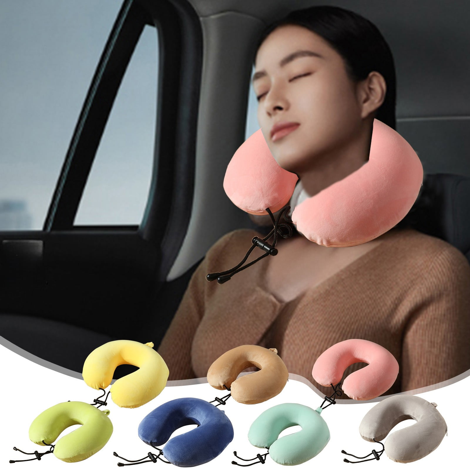 Jacenvly Car Accessories for Men Solid Color U Shaped Neck Brace Car ...