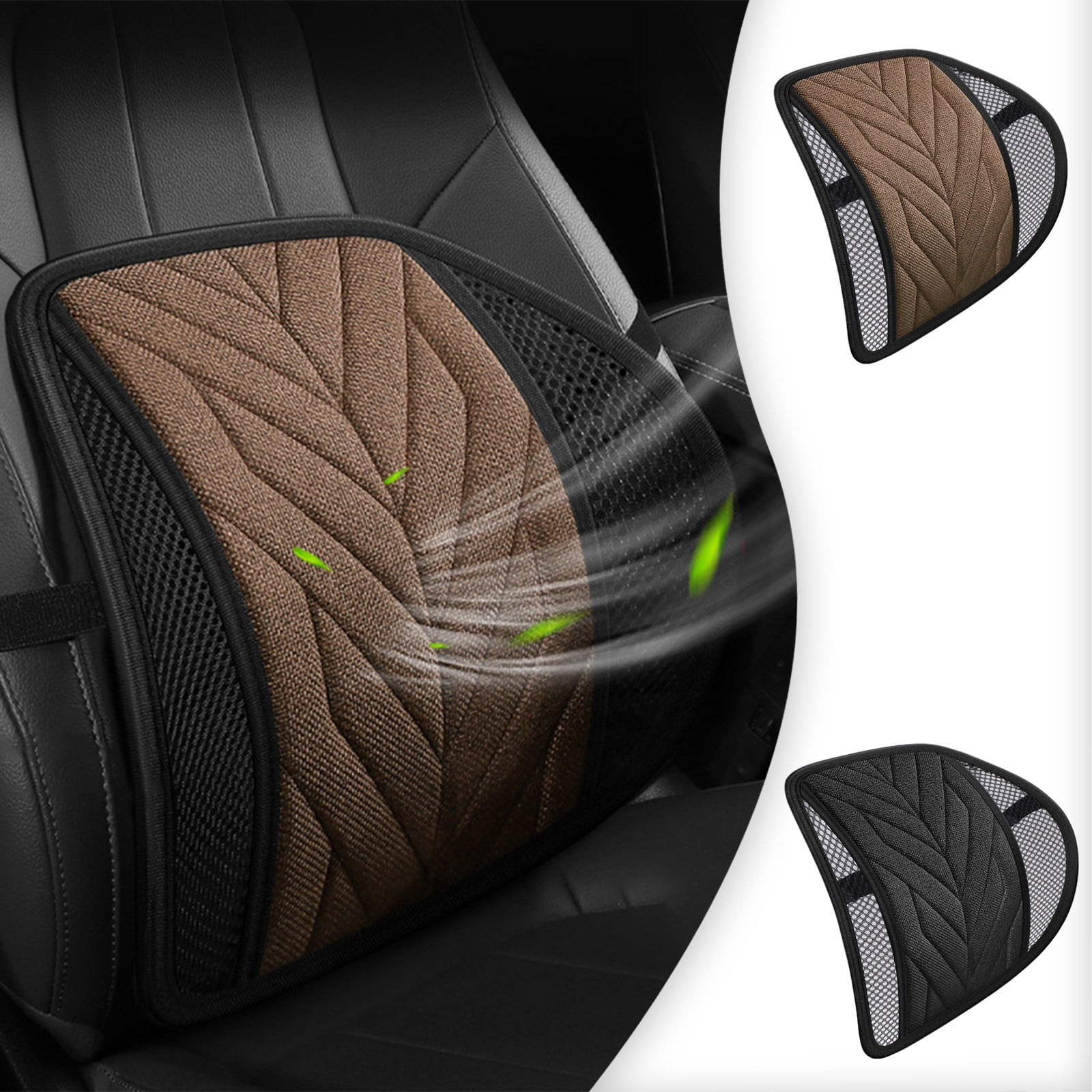 Jacenvly Car Accessories for Women Linen Car Lumbar Cushion Four ...