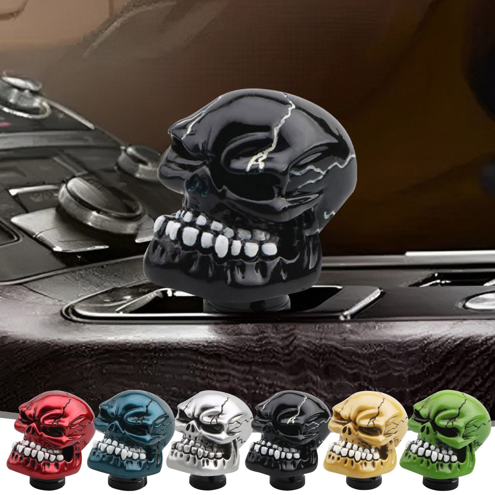 Jacenvly Car Accessories for Women Car Skull Variable Speed Head Manual ...