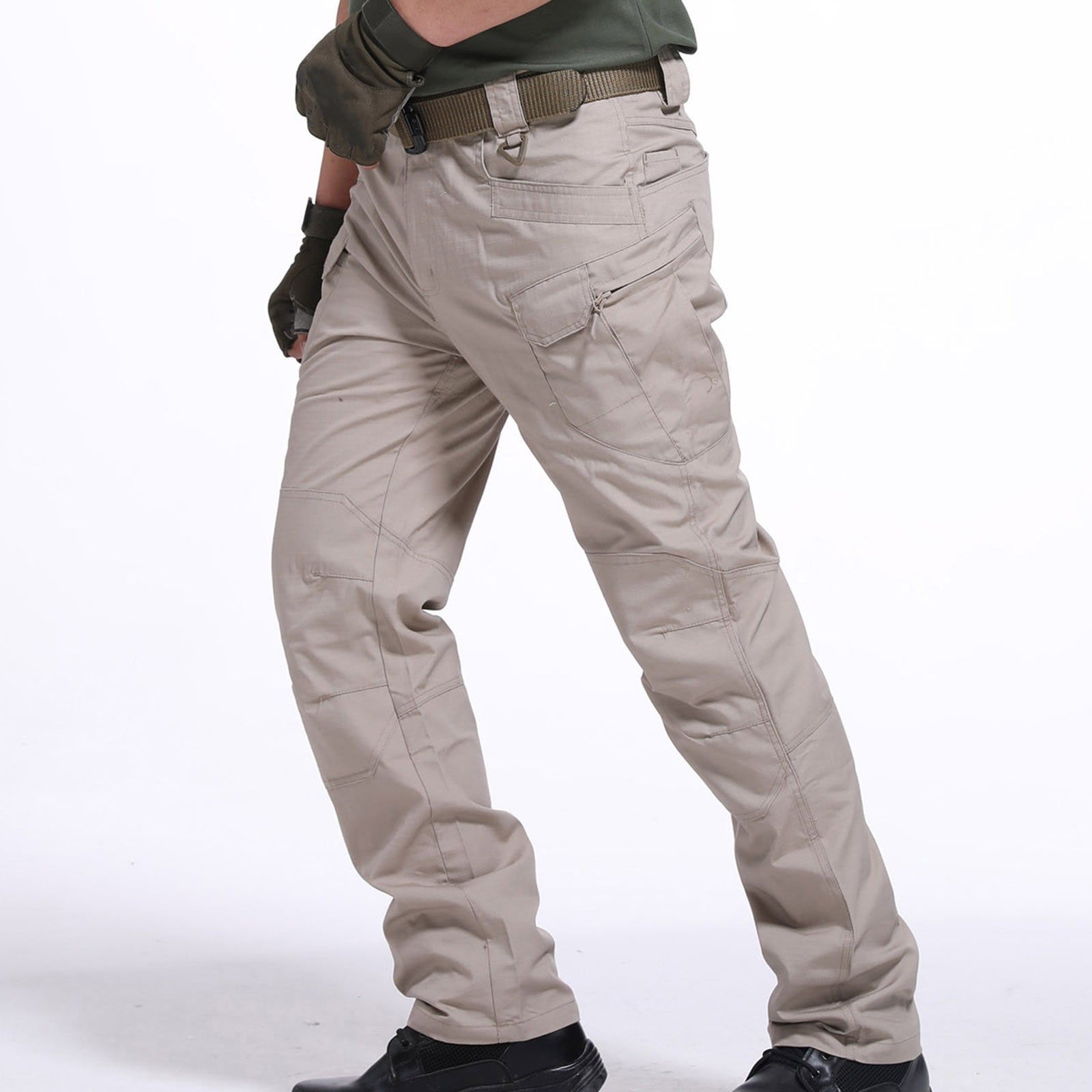 Jacenvly Cargo Pants Long Cargo Pants Mid Waisted Pocket Plain Trousers ...