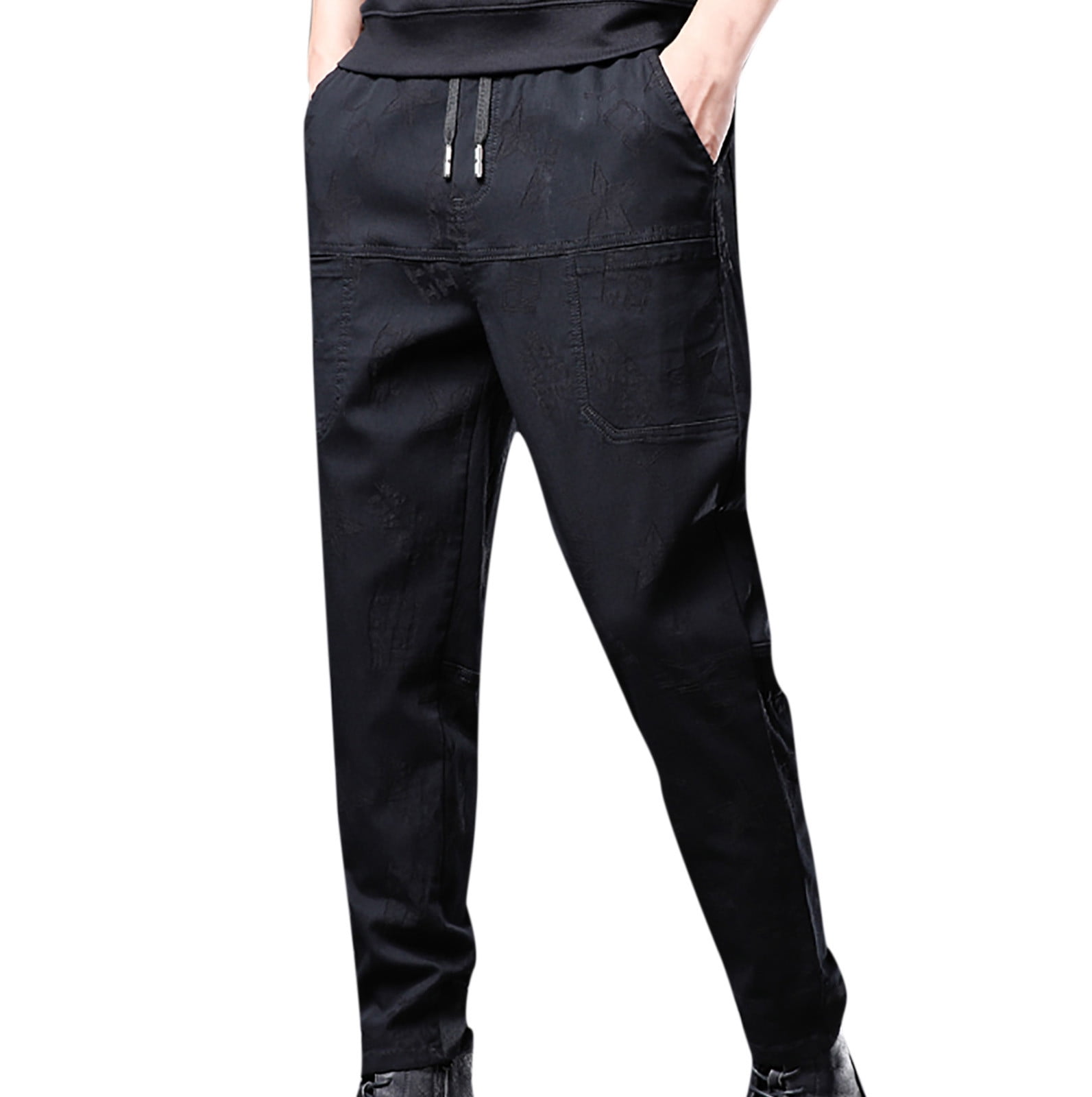 Jacenvly Cargo Pants for Men Clearance Solid Elastic Waisted Long Men'S ...