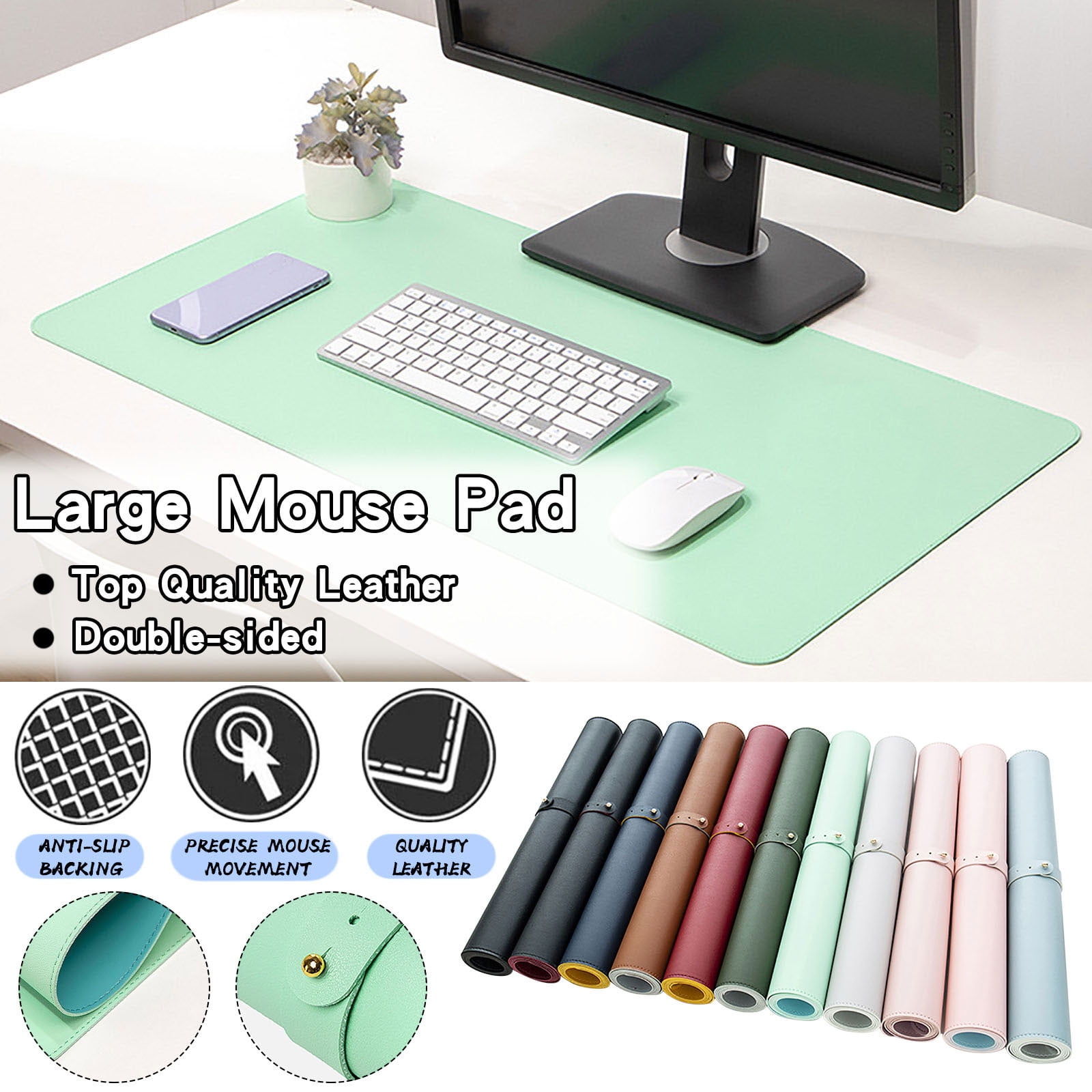 Jacenvly Chinese New Year Decorations 2024 Pure Color Leather Mouse Pad ...