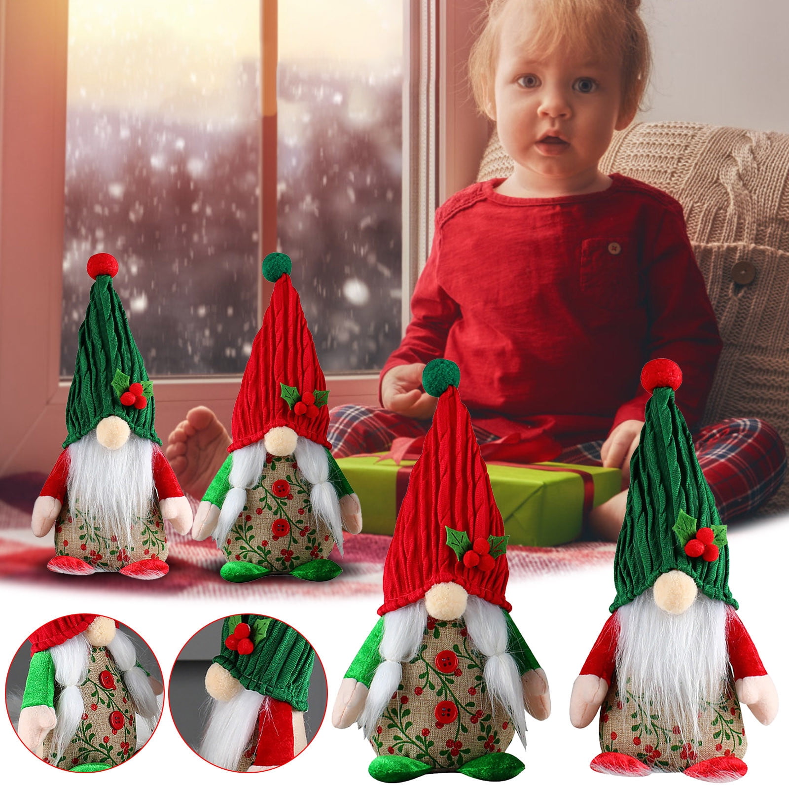 Jacenvly Christmas Decorations Indoor Festival Faceless Doll Dwarf with ...