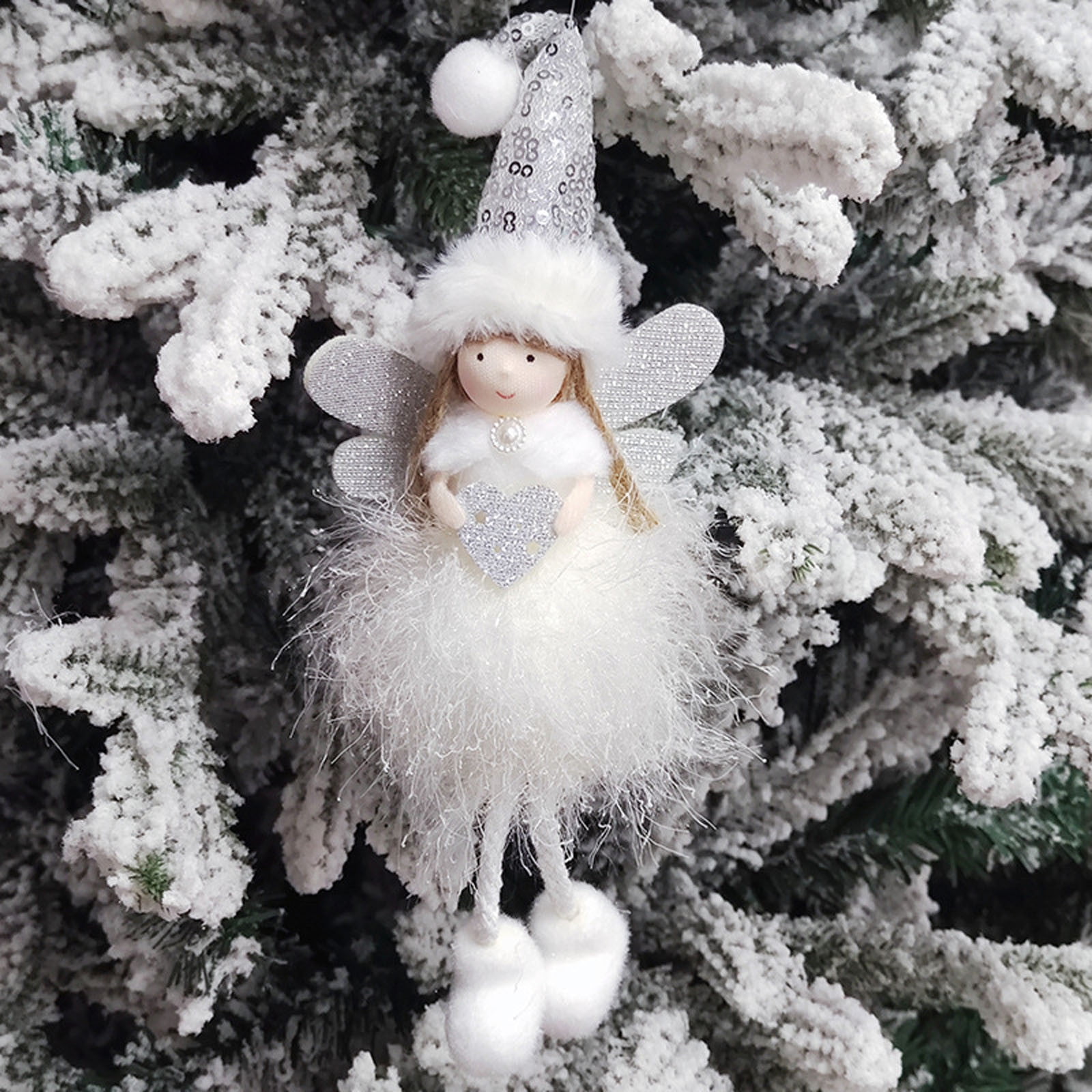 Jacenvly Christmas Decorations Indoor Lace Gauze Dress Princess Girl ...