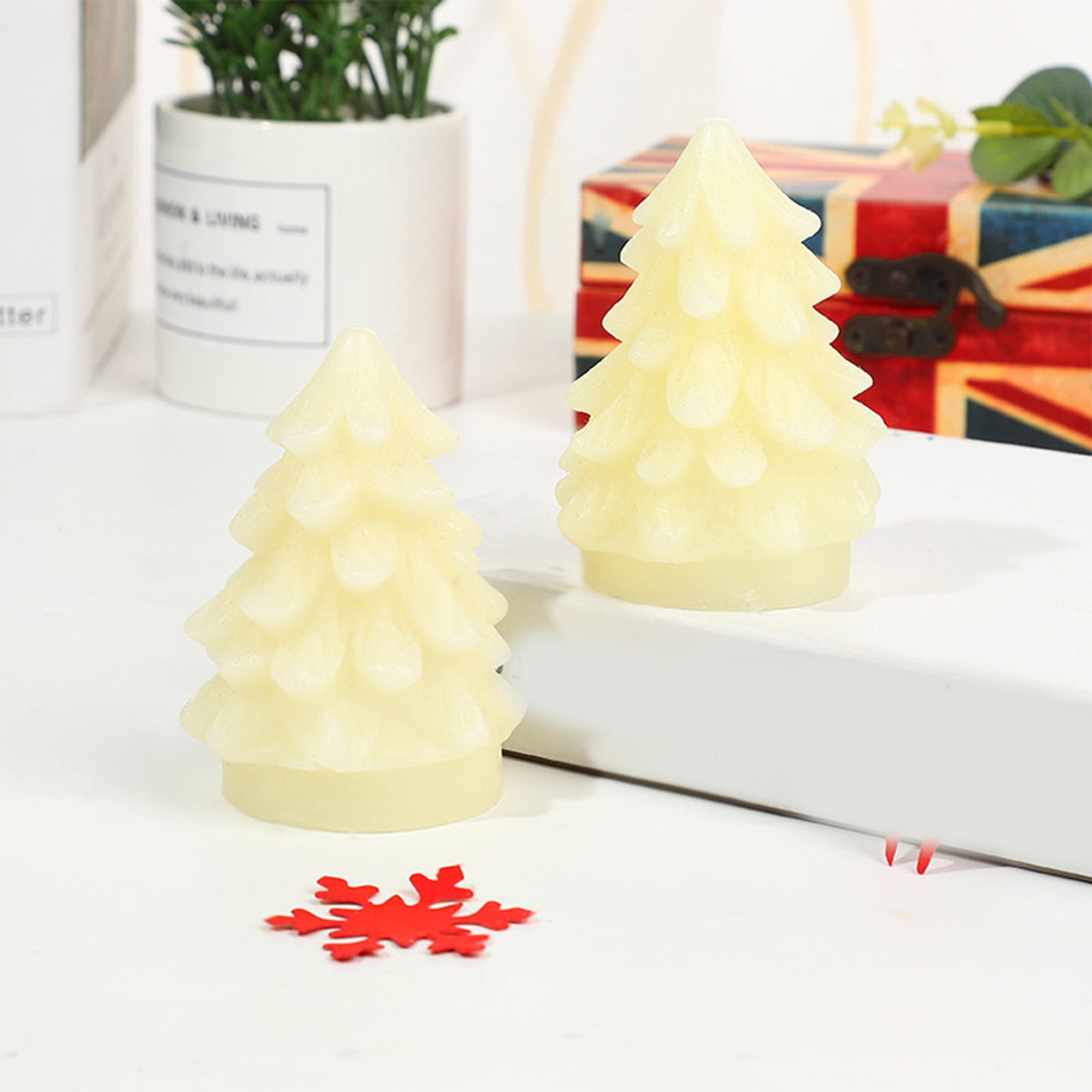 Jacenvly Christmas Lights Christmas Tree Led Candle Flickering Battery ...