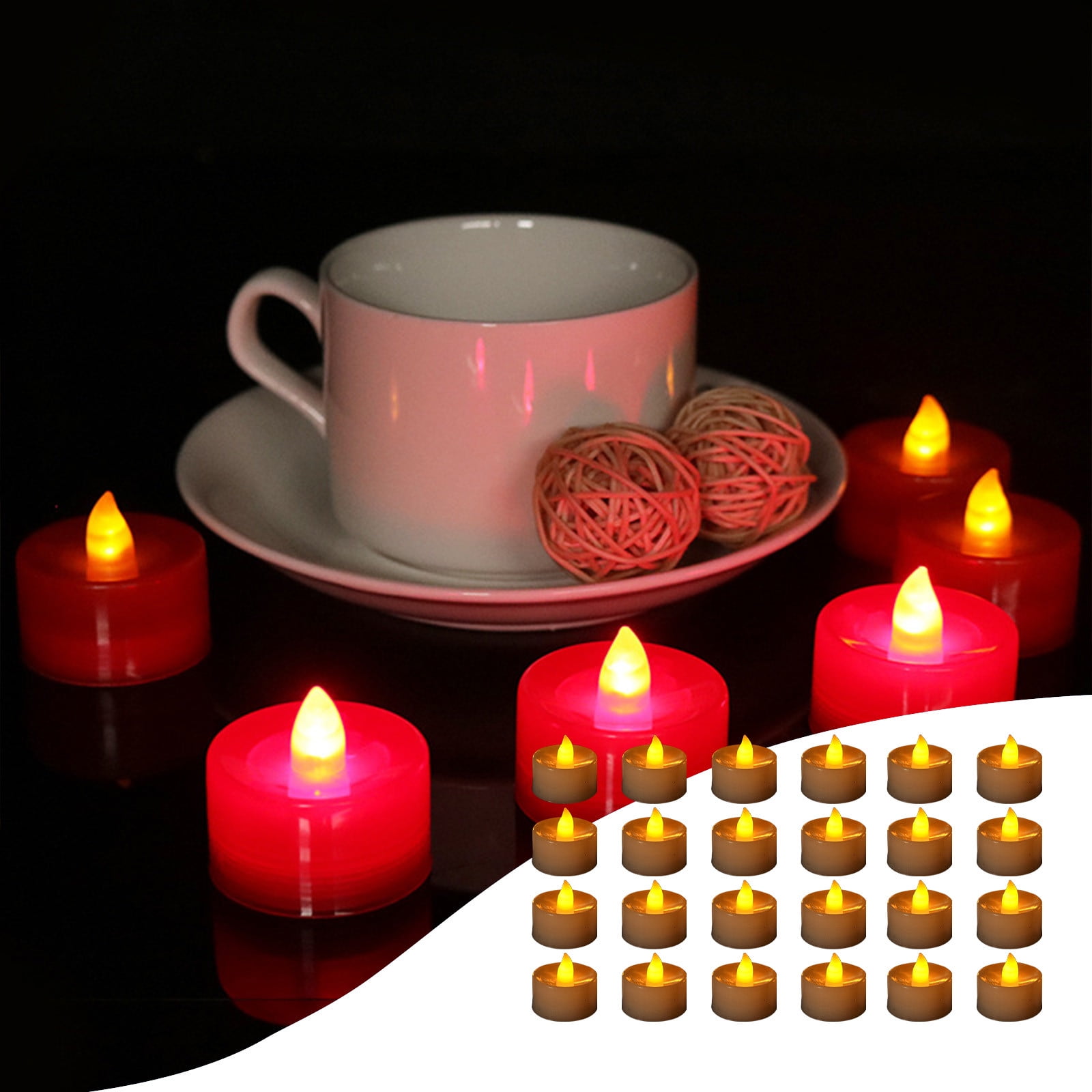 Jacenvly Christmas Lights Outdoor Tea Lights Flameless Candles ...