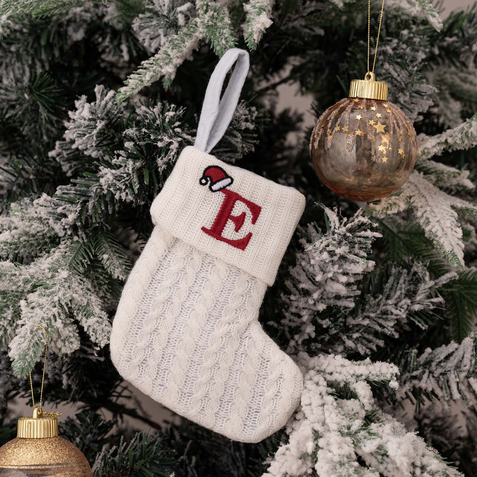 Jacenvly Christmas Ornaments Decorative Knit Socks Wool Stockings ...