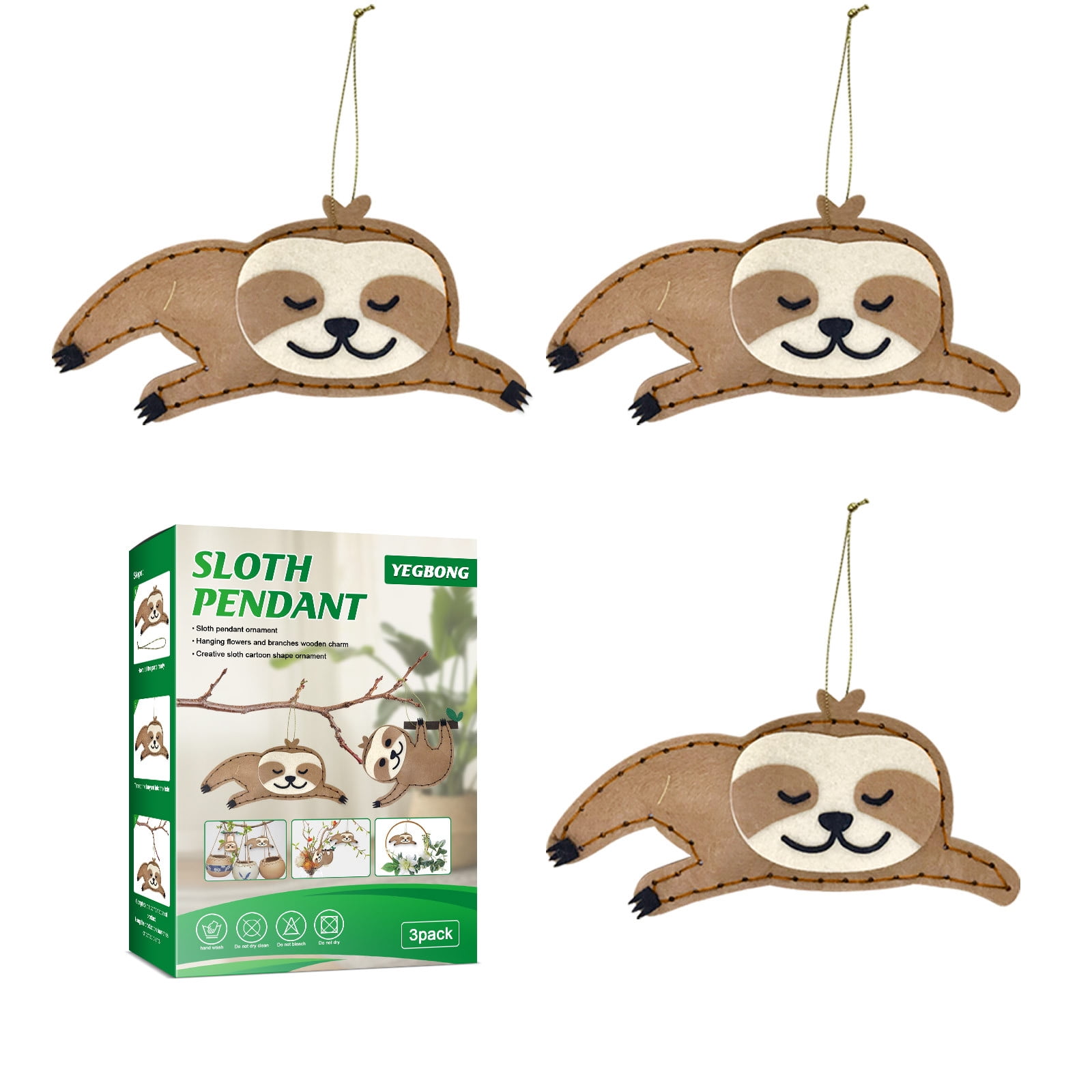 Jacenvly Christmas Ornaments Sloth Combination Pendant Home Cute Shape ...