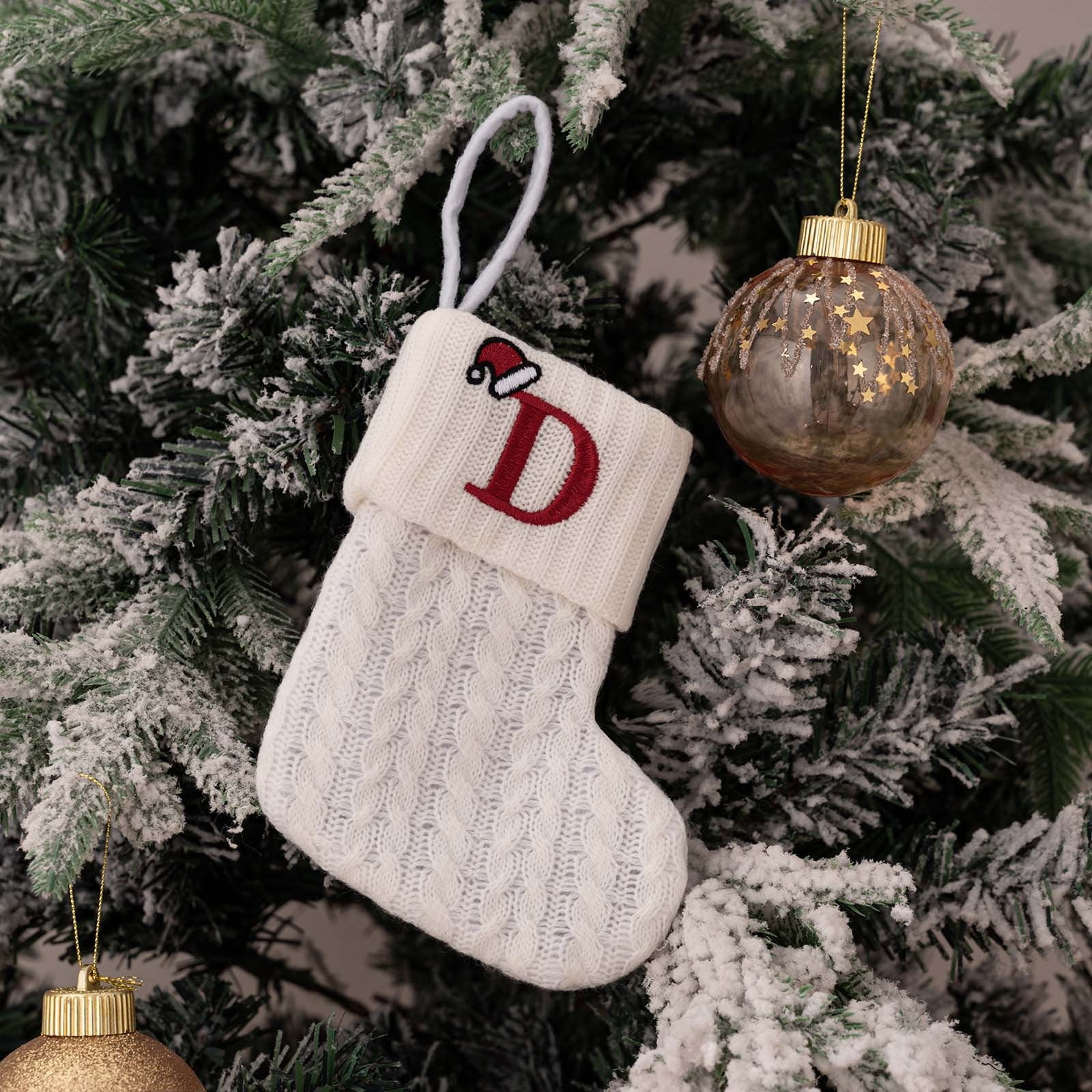 Jacenvly Christmas Stockings with Initials Clearance Decorative Knit ...