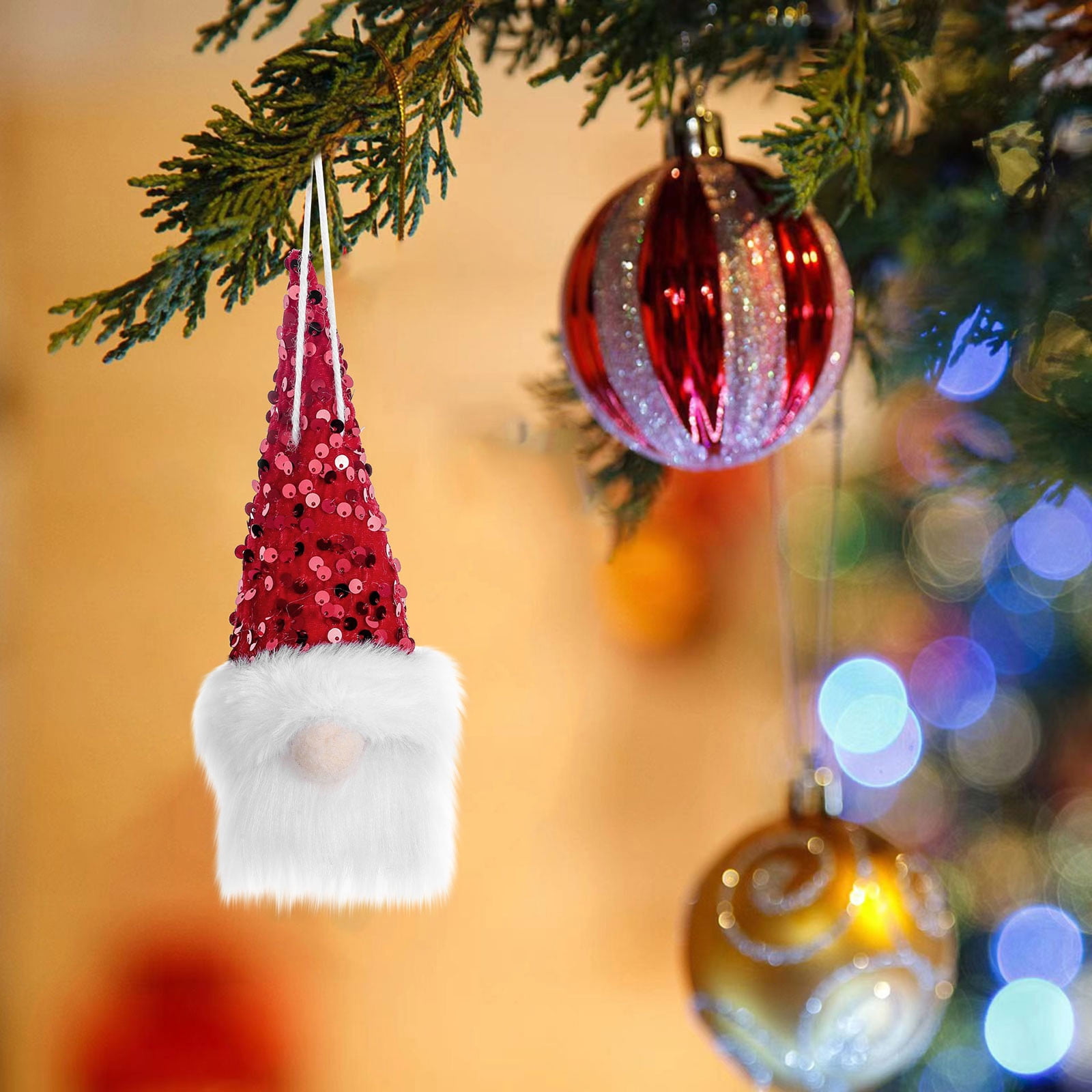 Jacenvly Christmas Tree Decorations New Knitting Sequin Fabric Art ...