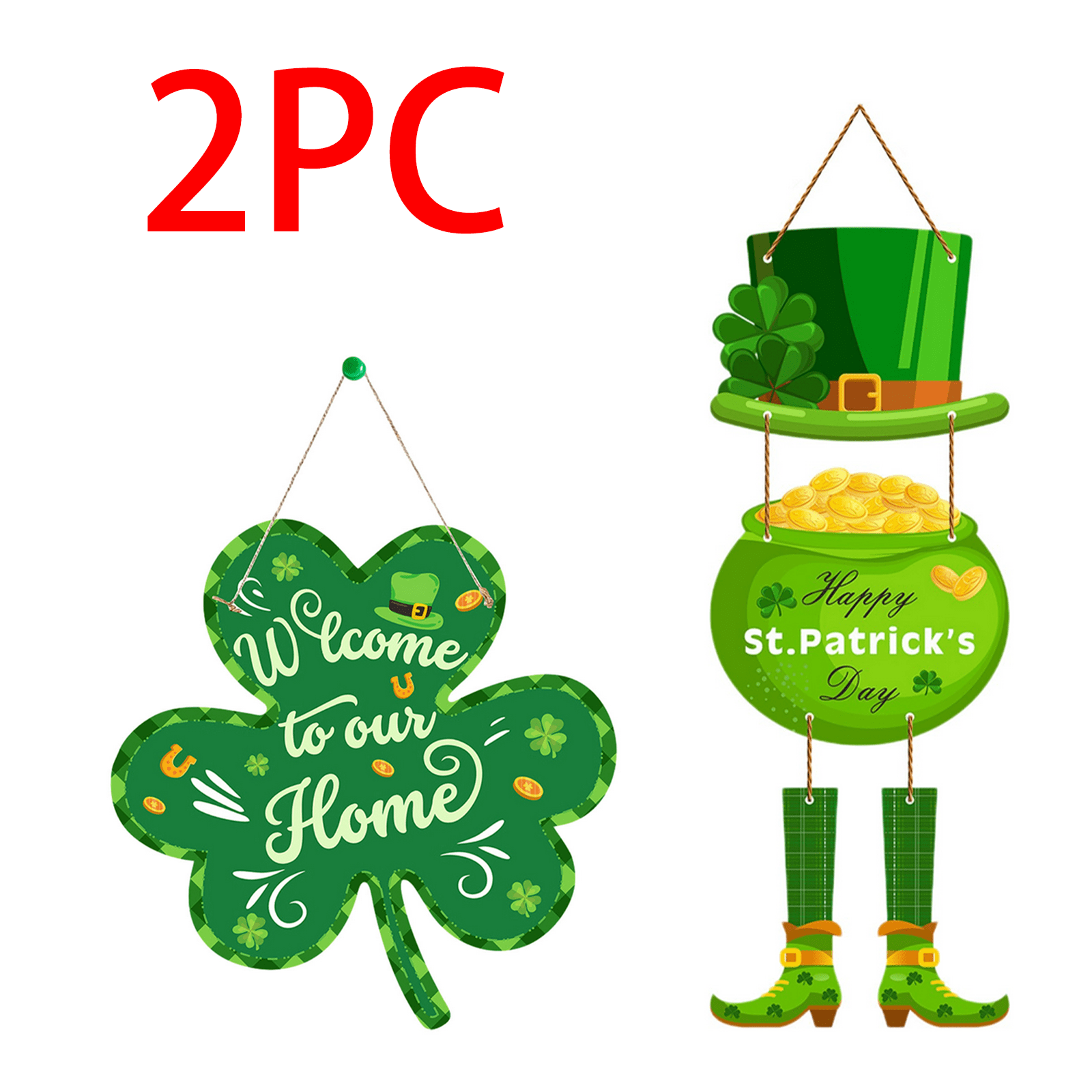 Jacenvly Home Decor St Patricks Day Welcome Door Sign St Patricks Day ...