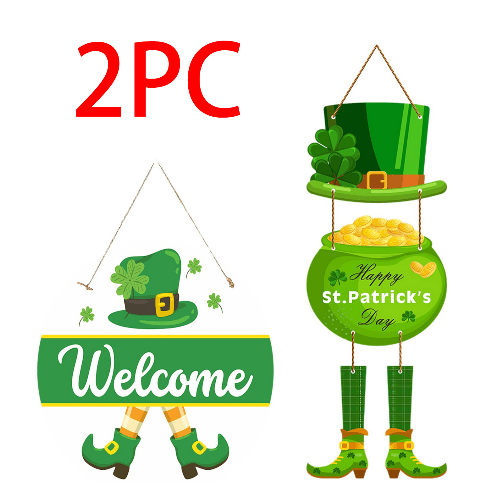 Jacenvly Home Decor St Patricks Day Welcome Door Sign St Patricks Day ...