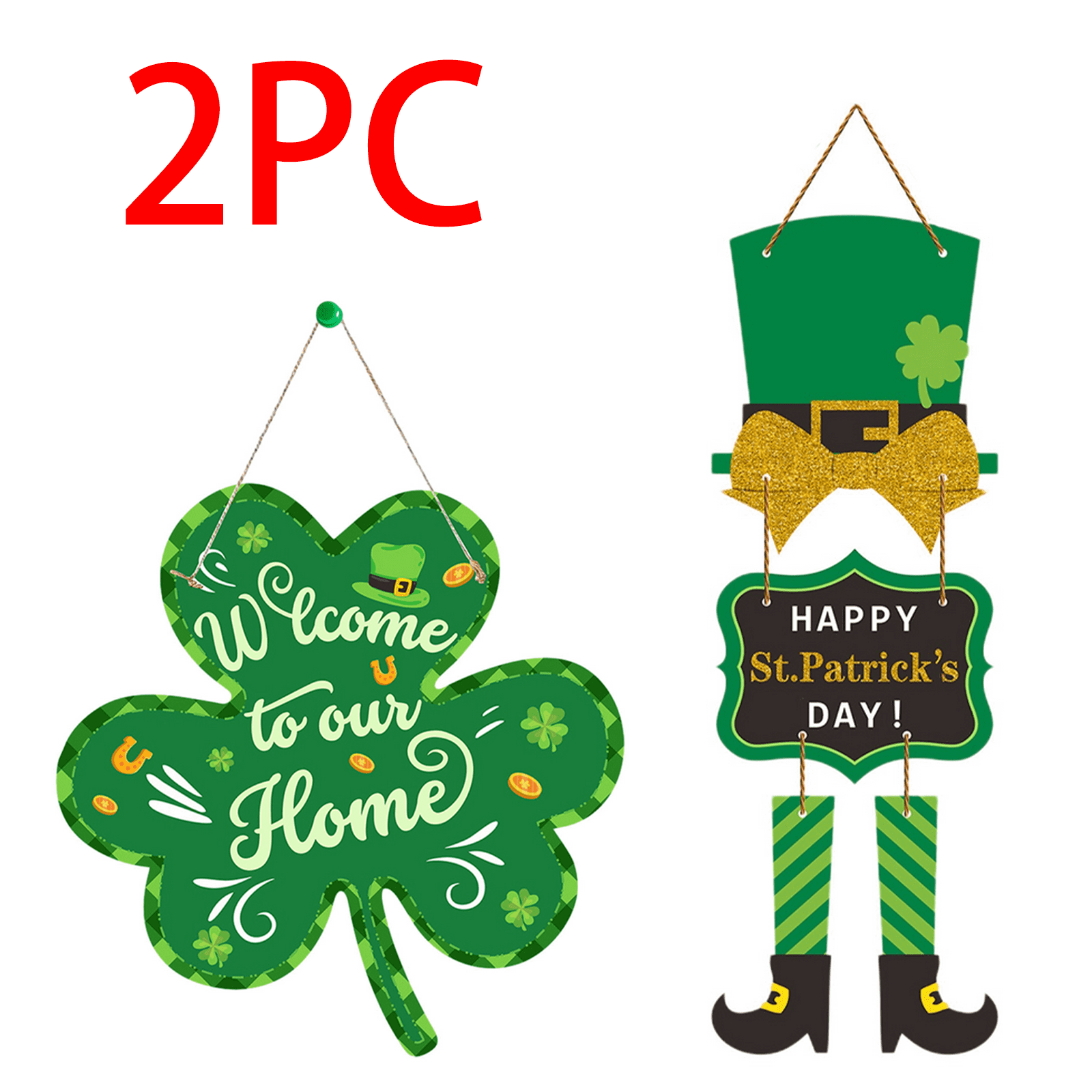 Jacenvly Home Savings St Patricks Day Welcome Door Sign St Patricks Day ...