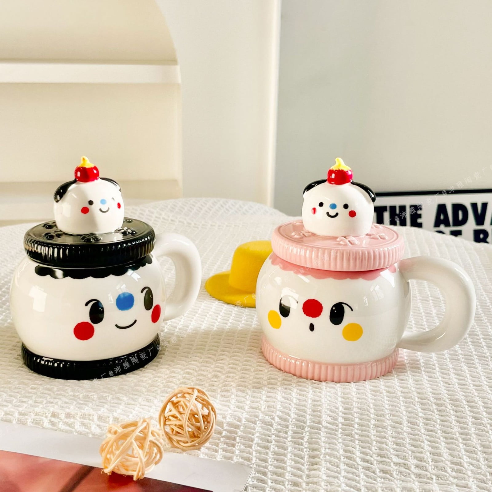 Jacenvly Nightmare Before Christmas Decor Kawaii Ceramic Mug Cup with ...