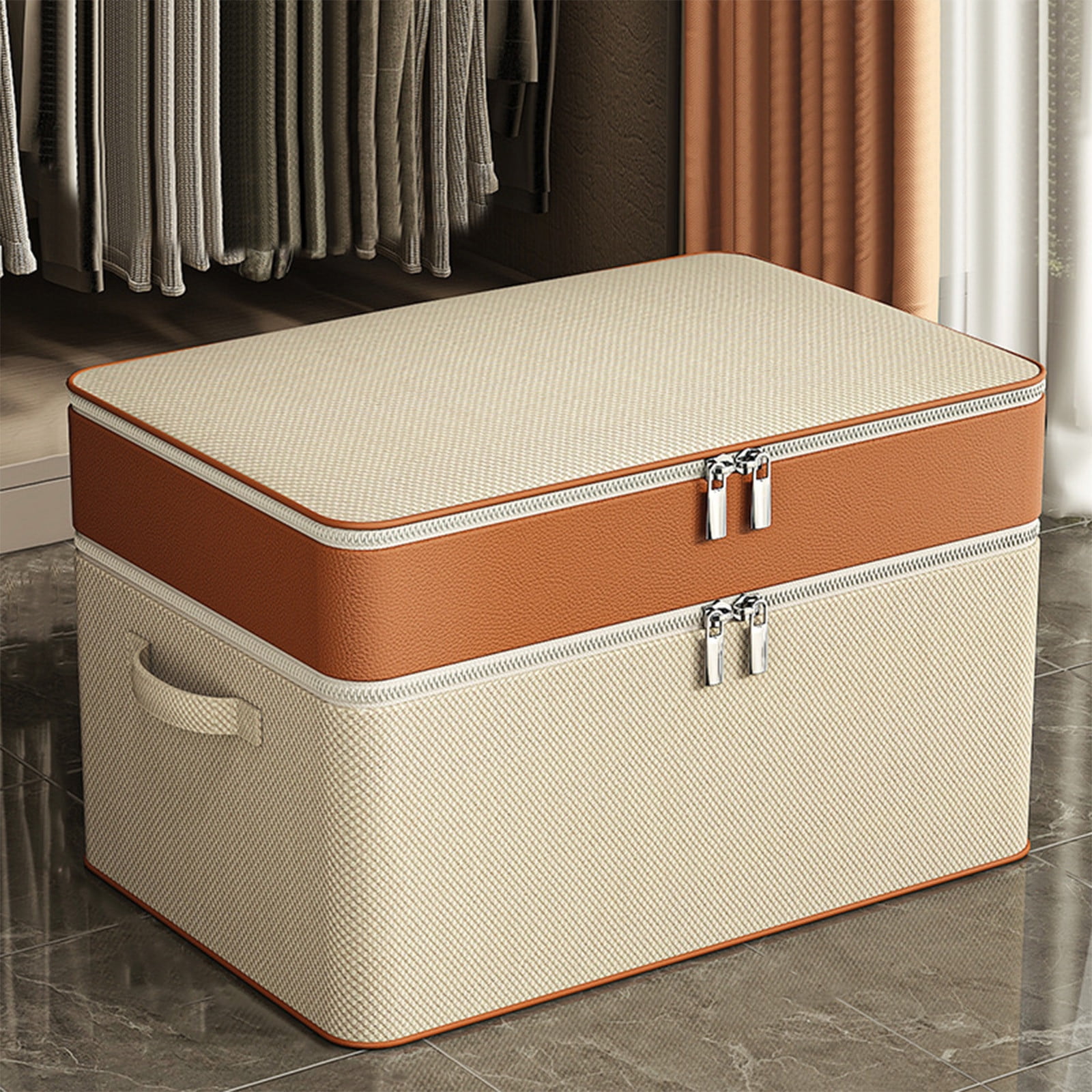 Jacenvly Double Layer Oxford Zipper Clothes Storage Bag Wardrobe ...