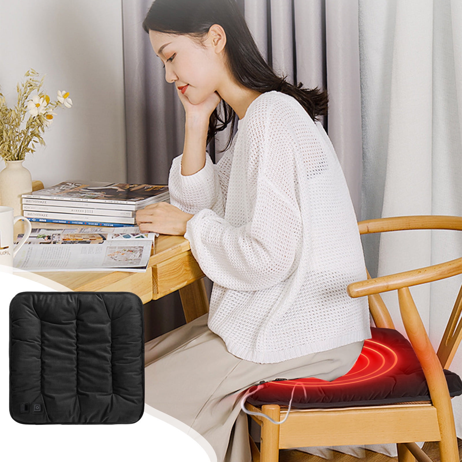 Jacenvly Electric Heating Pad, USBPortable Heated Seat Cushion ...