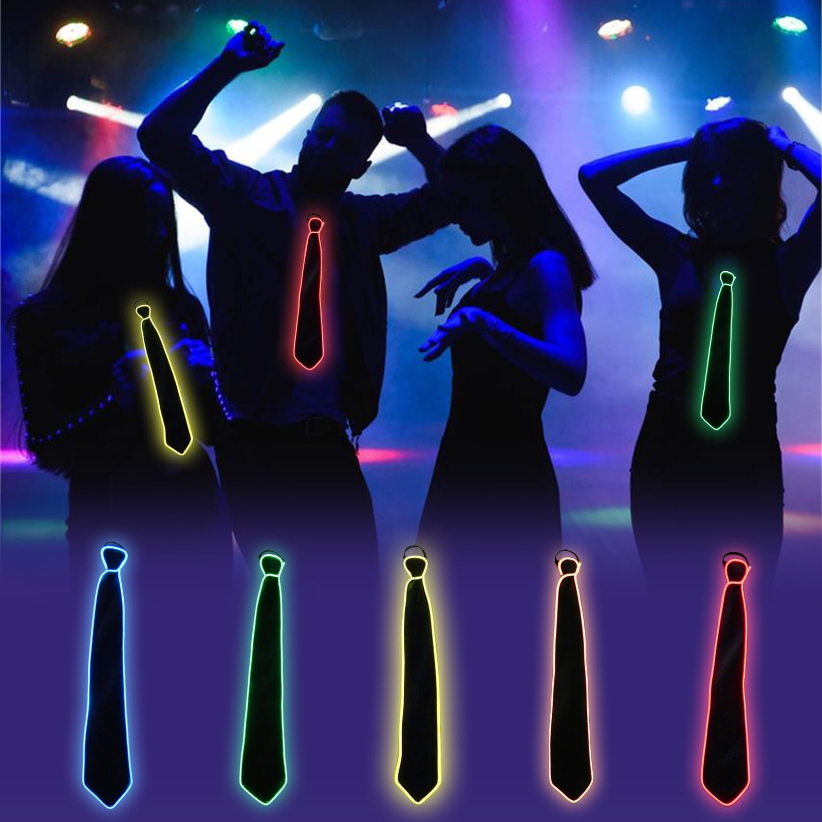 Jacenvly Fall Decorations for Home Light up Necktie Neon Led Ties for ...