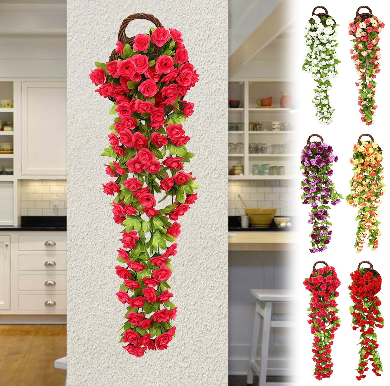 Jacenvly Fall Decorations for Home Roses Hanging Flowers Artificial ...