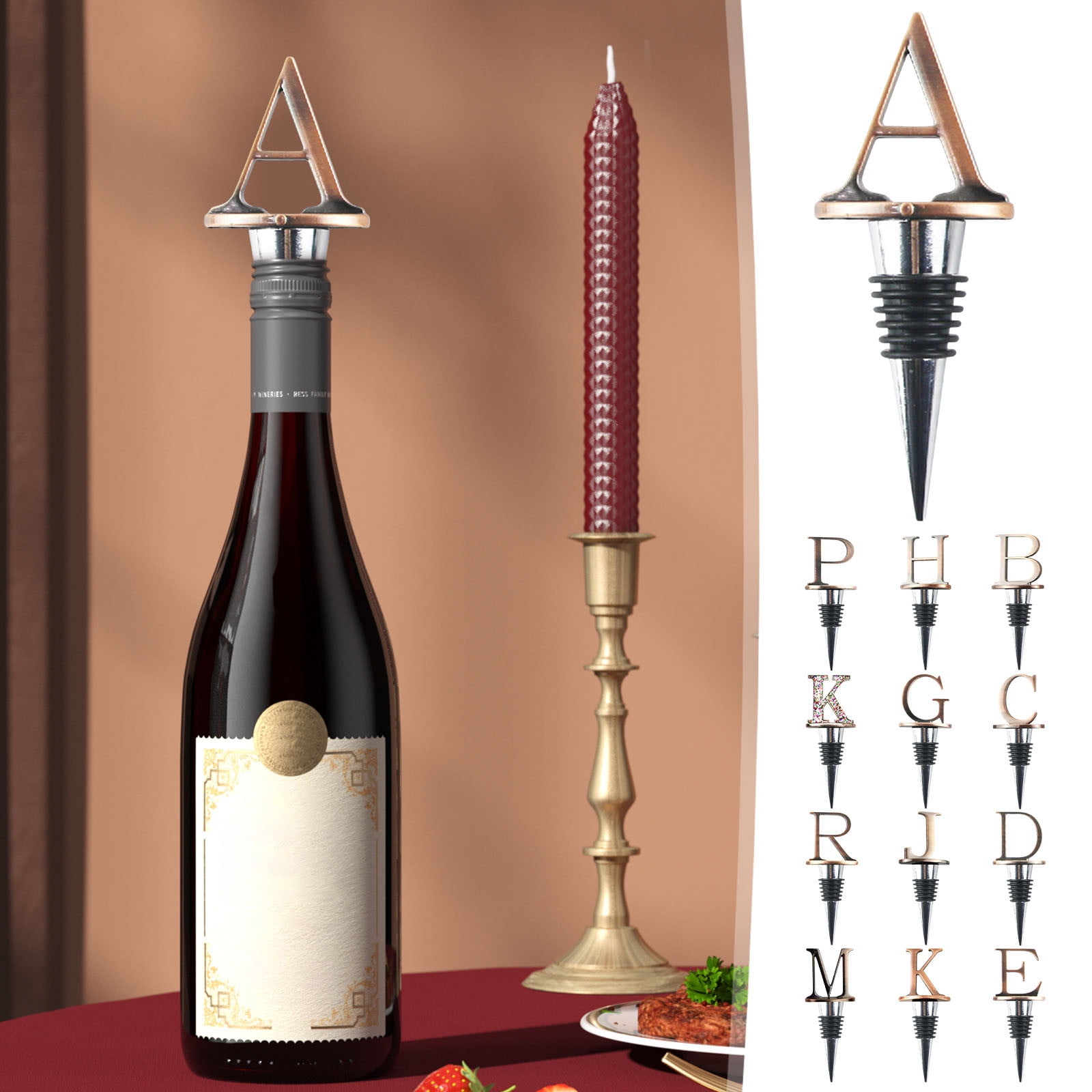Jacenvly Fall Decorations for Home 26 English Alphabet Wine Stoppers ...