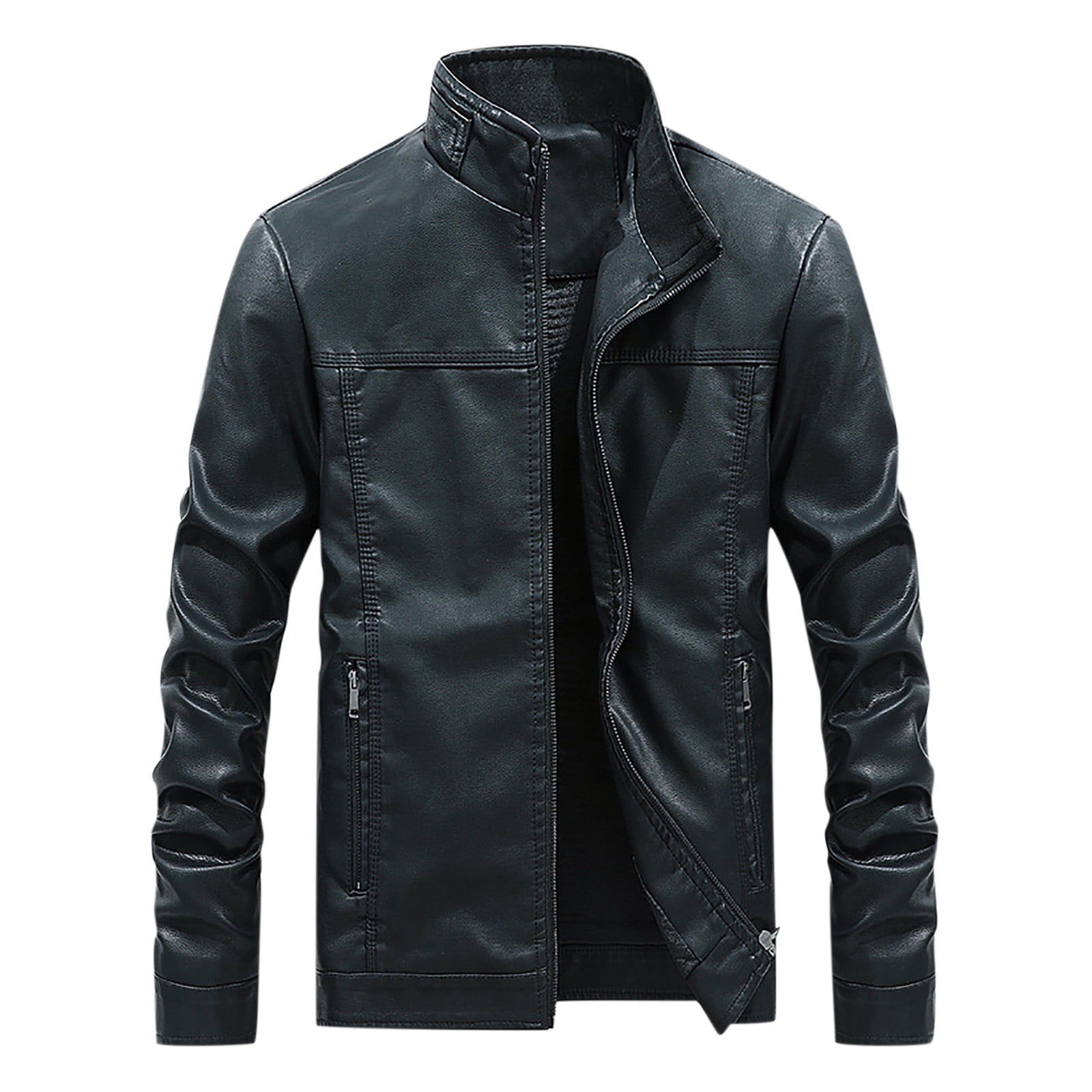 Jacenvly Fall/Winter Clothes Mens Leather Jacket Big and Tall Fashion ...