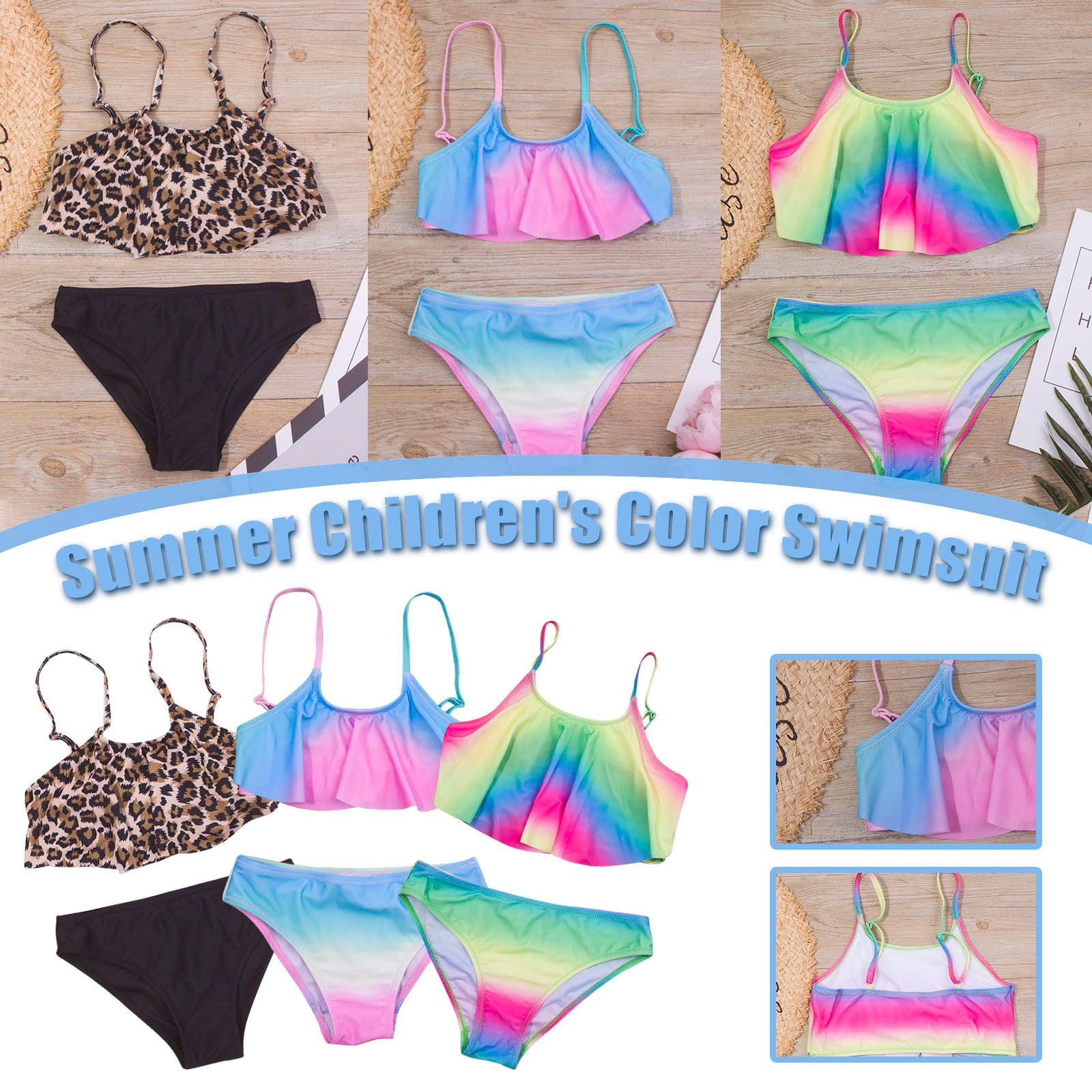 Jacenvly Girls Two Piece Swimsuit 2024 New Style Toddler Girls Swimsuit ...