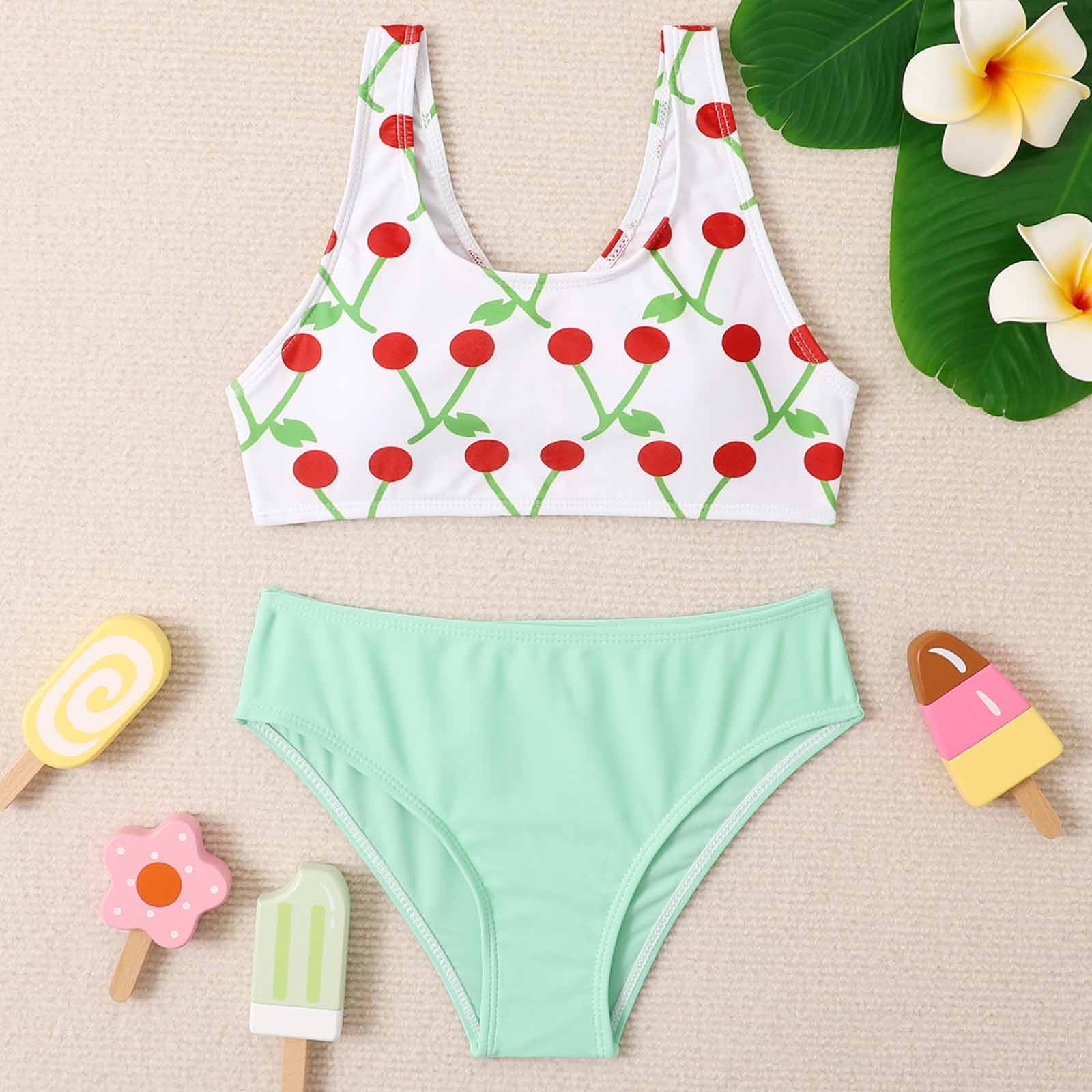 Jacenvly Girls Two Piece Swimsuit Clearance Quick Drying Baby Girls ...