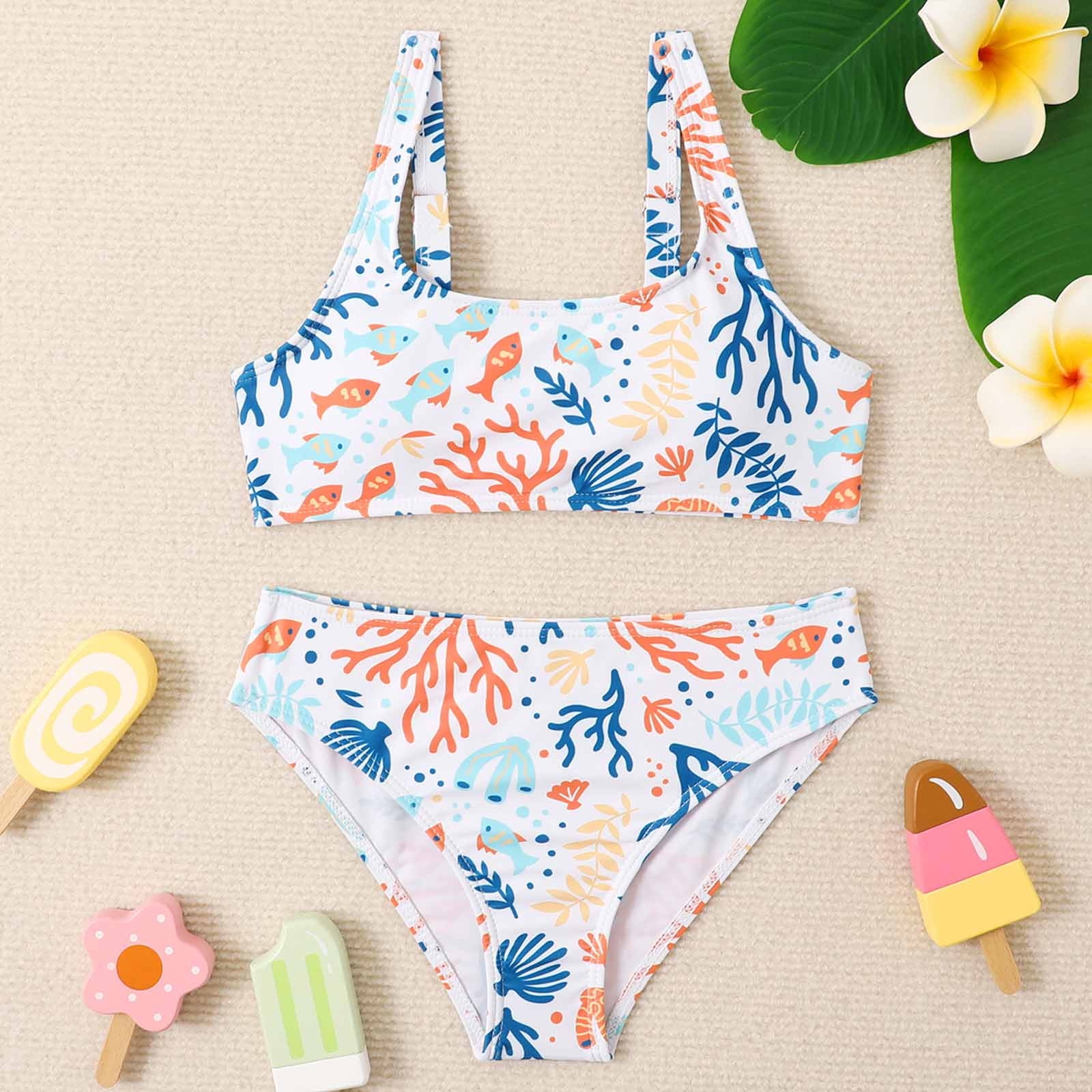 Jacenvly Girls Two Piece Swimsuit Clearance Skin-Friendly Baby Girls ...