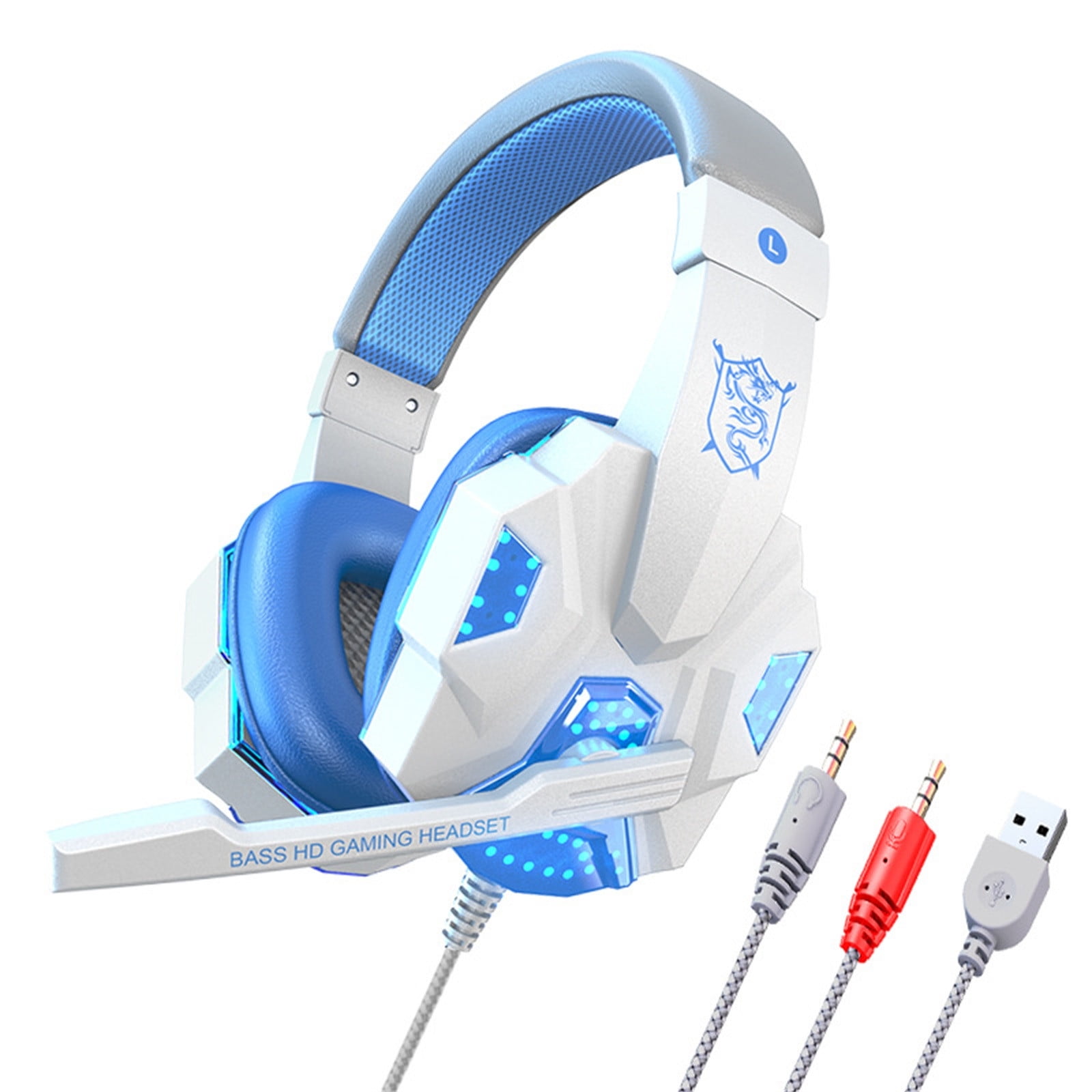 Jacenvly HP Stereo Gaming Headset PC Over Ear Headphones 7.1 Surround ...