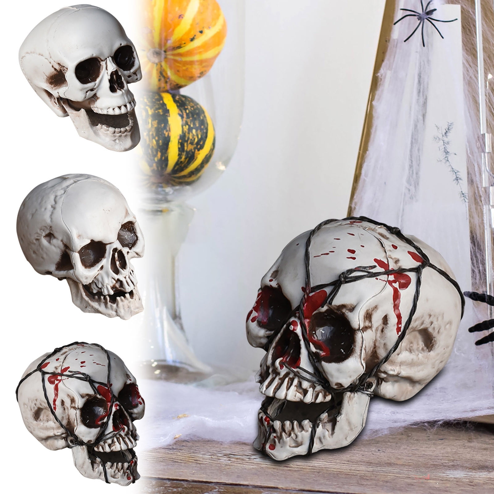 Jacenvly Halloween Decorations Halloween Skeletons Plastic Realistic ...