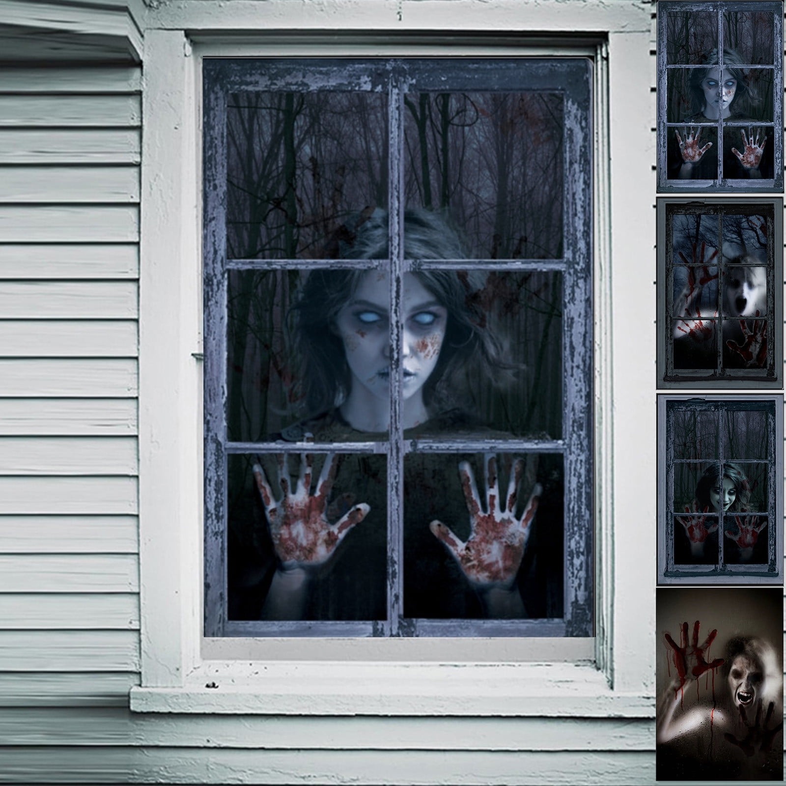 Jacenvly Halloween Decorations Outdoor Halloween Horror Scary Window ...