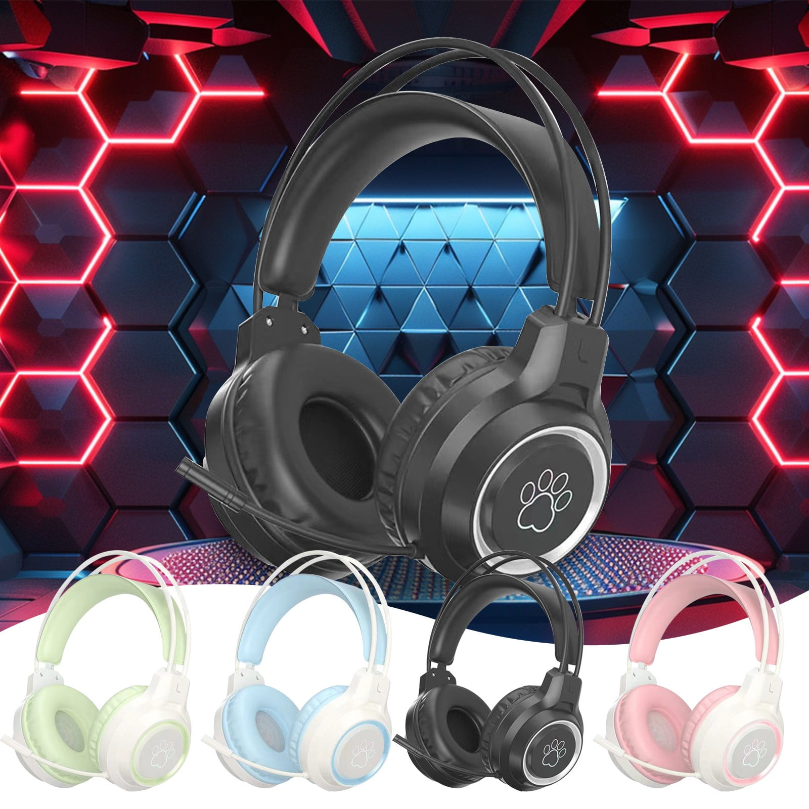 Jacenvly Headset Wired Headset Students Children Study Back Music ...