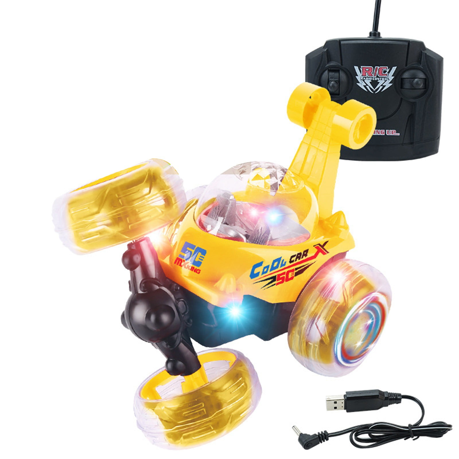 Jacenvly High Quality Remote Control Car4-channel Charging Stunt Dumper ...