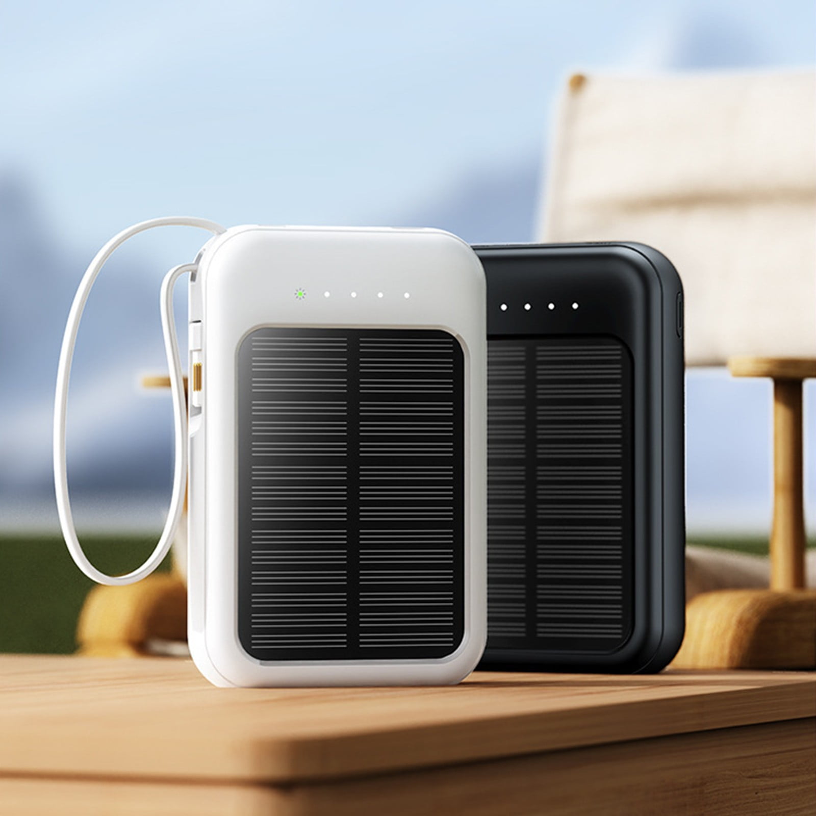 Jacenvly Home Decor 20000 Milliampere Solar Charging Treasure with Its Own Cable Outdoor Camping ...