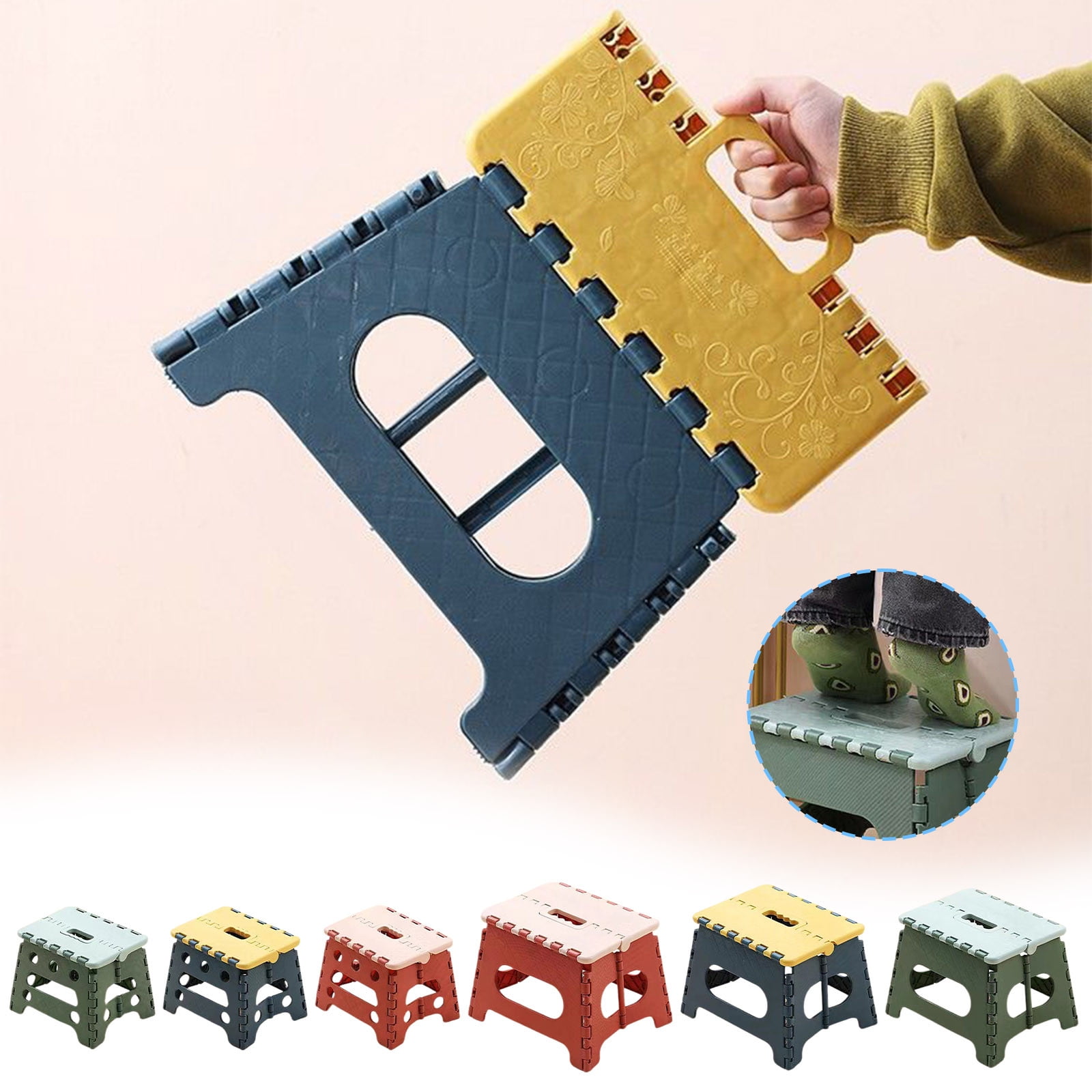 Jacenvly Home Decor Thickened Portable Stool Portable Folding Stool ...