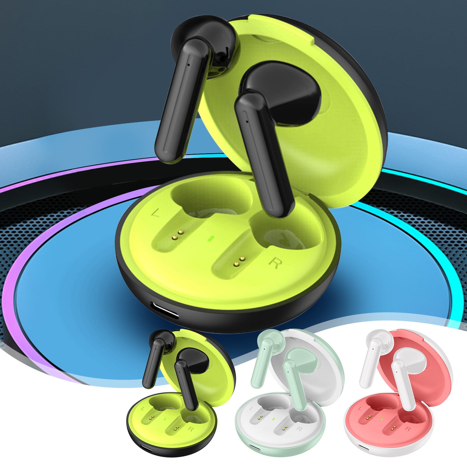 Jacenvly Home Decor Wireless Earbuds Bluetooth 5.3 Half in Ear Light ...